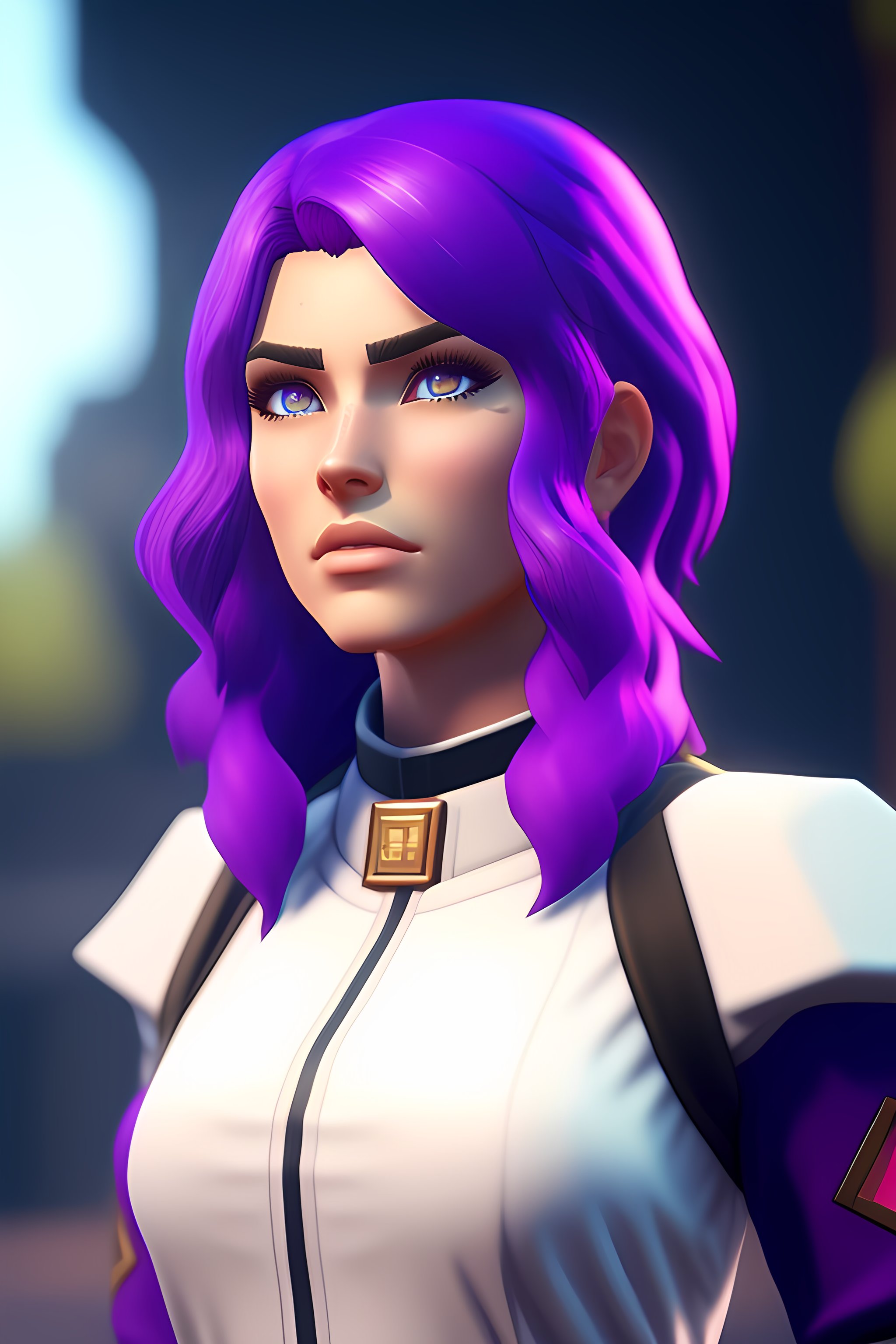 Lexica - Steve from Minecraft, with Purple hair, White dress, 90`s ...