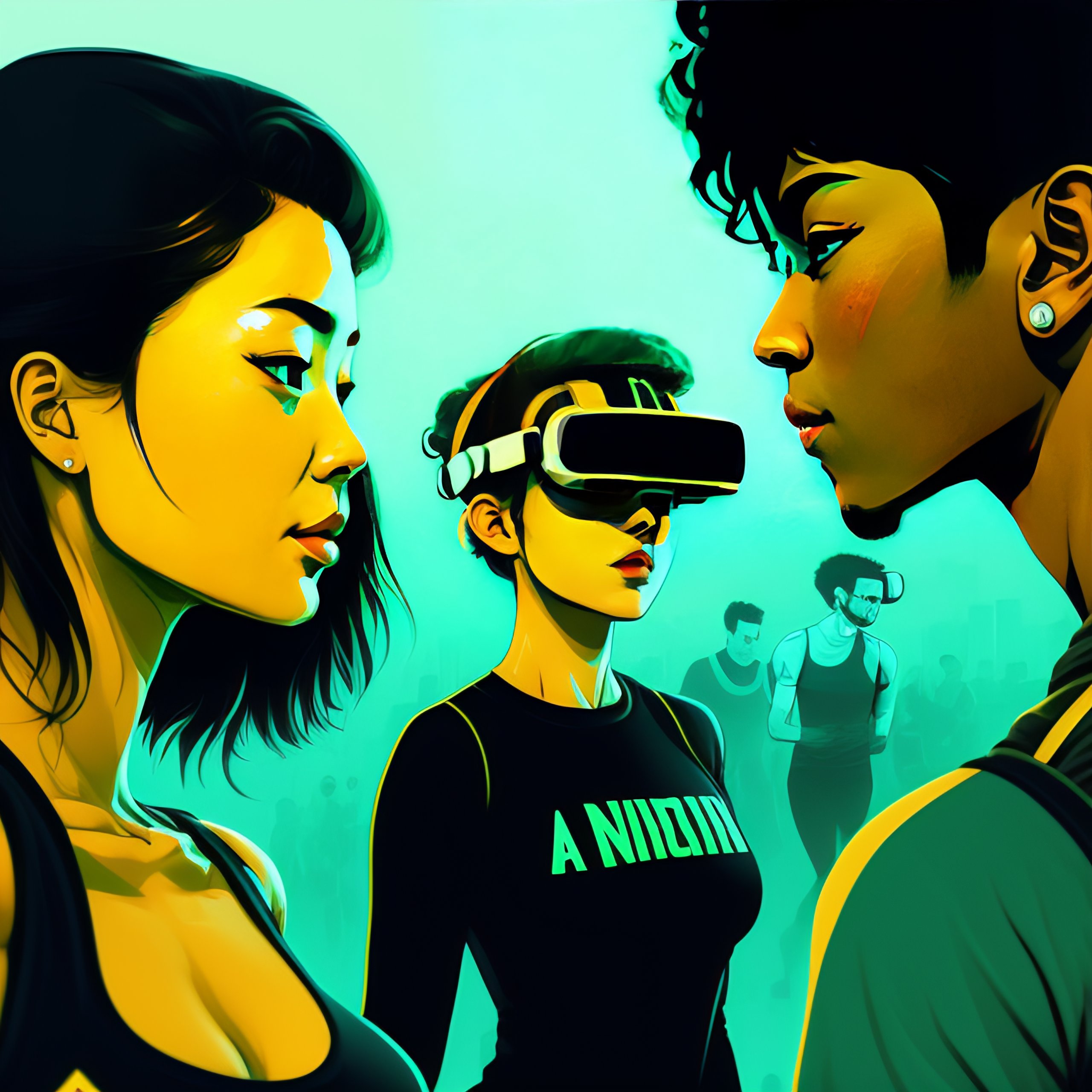 Lexica - Group of people working out with a vr headsets on, style of ...