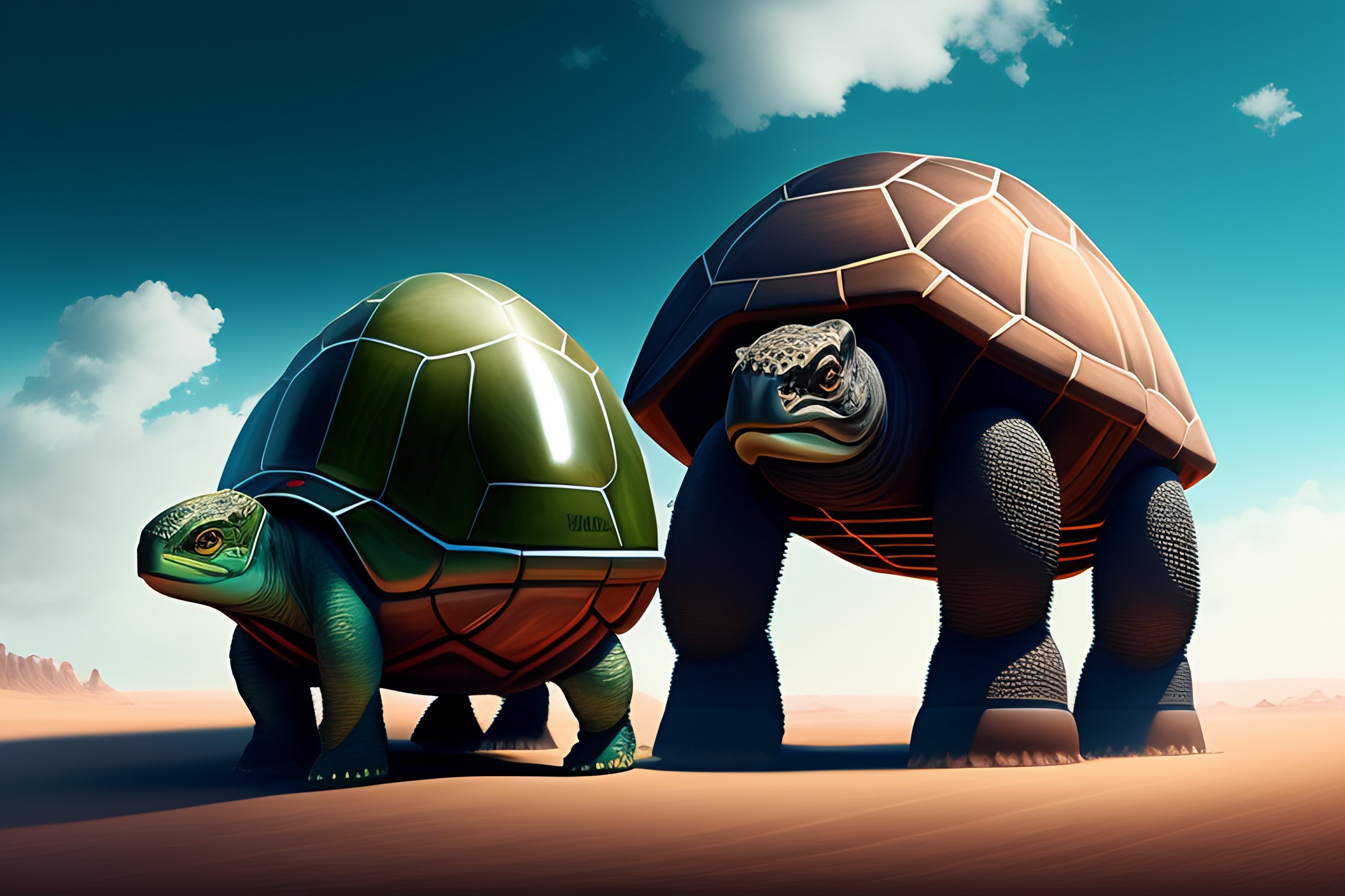 Lexica - Giant turtle vs giant robot