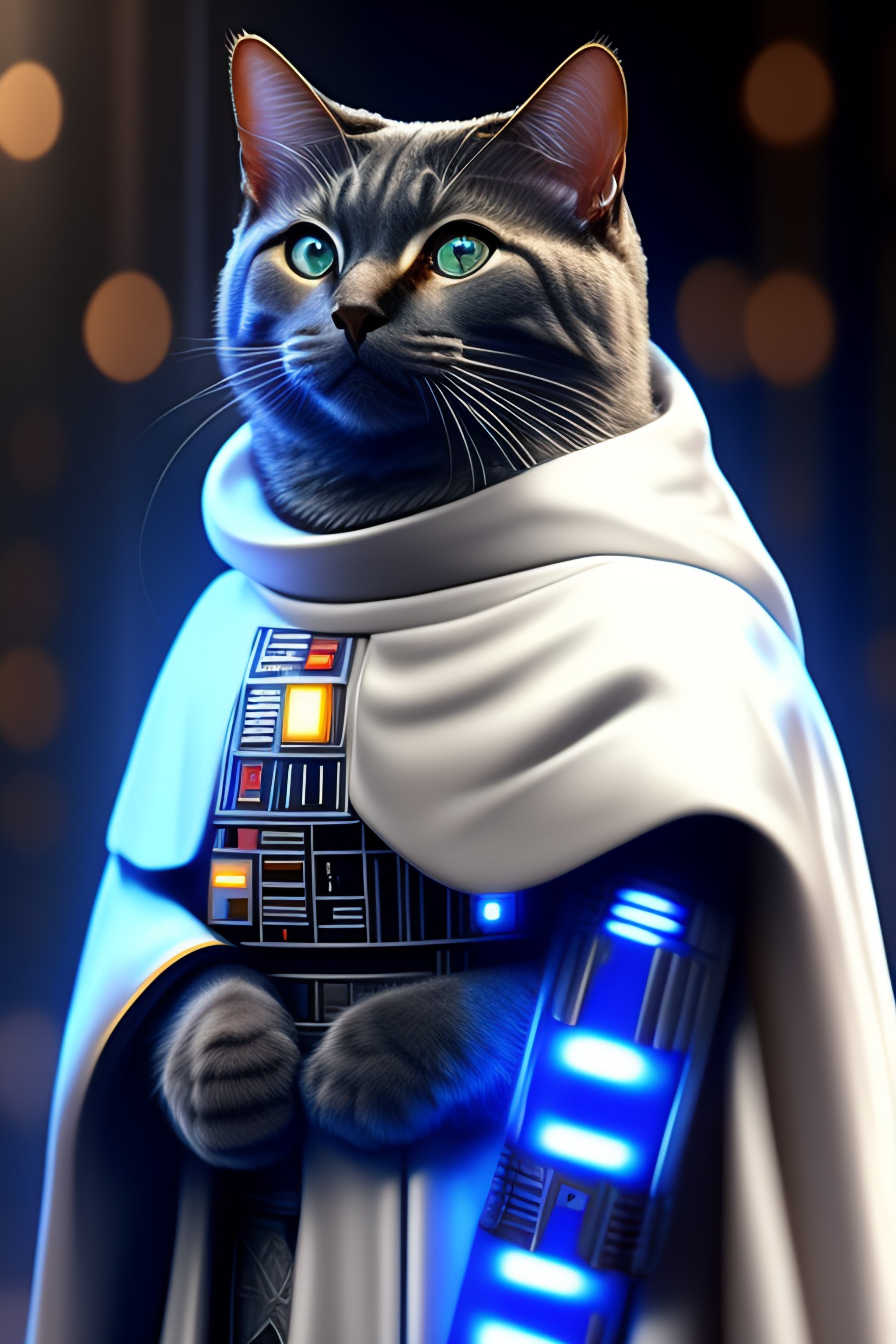 Lexica - Star Wars scene artificial intelligence a havana grey cat ...