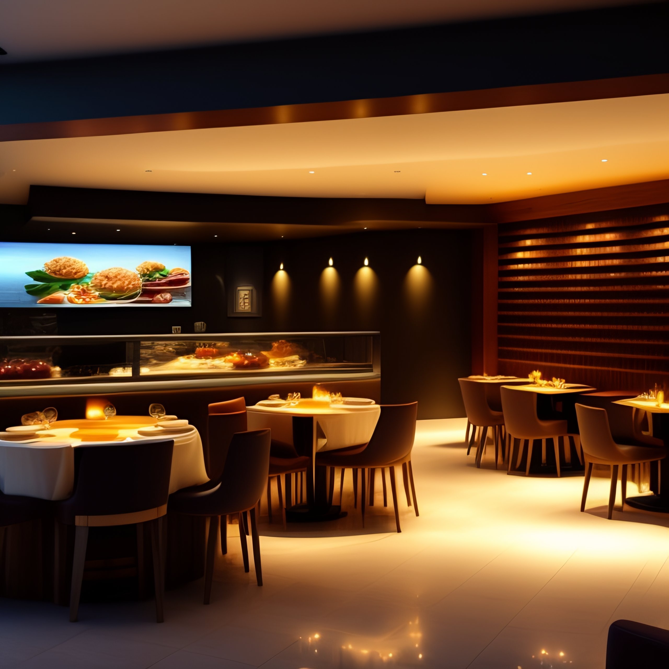 Lexica - Simple looks, large restaurants interior, construction