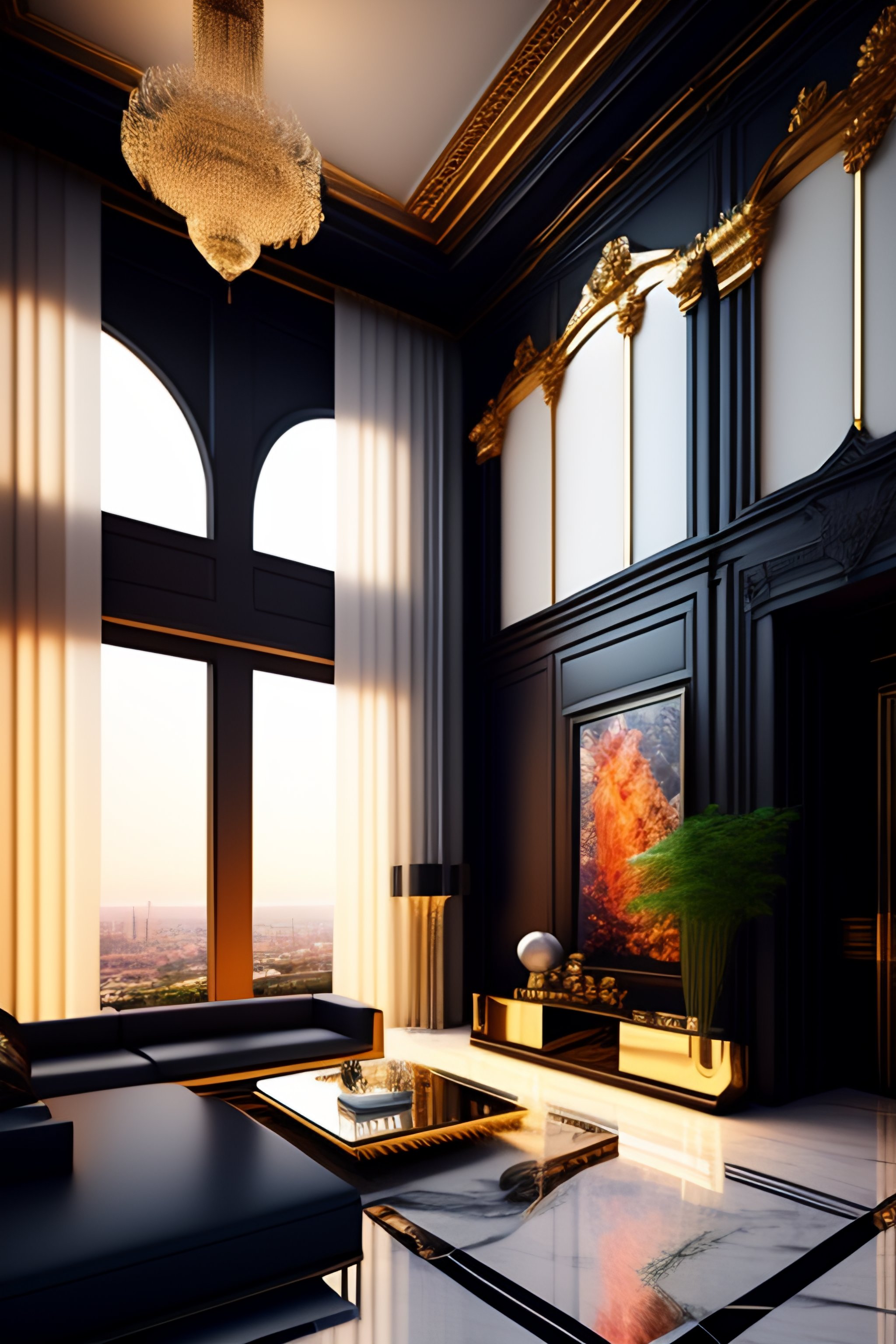 Lexica - Stunning Lavish apartment interior design, marble floor, High ...
