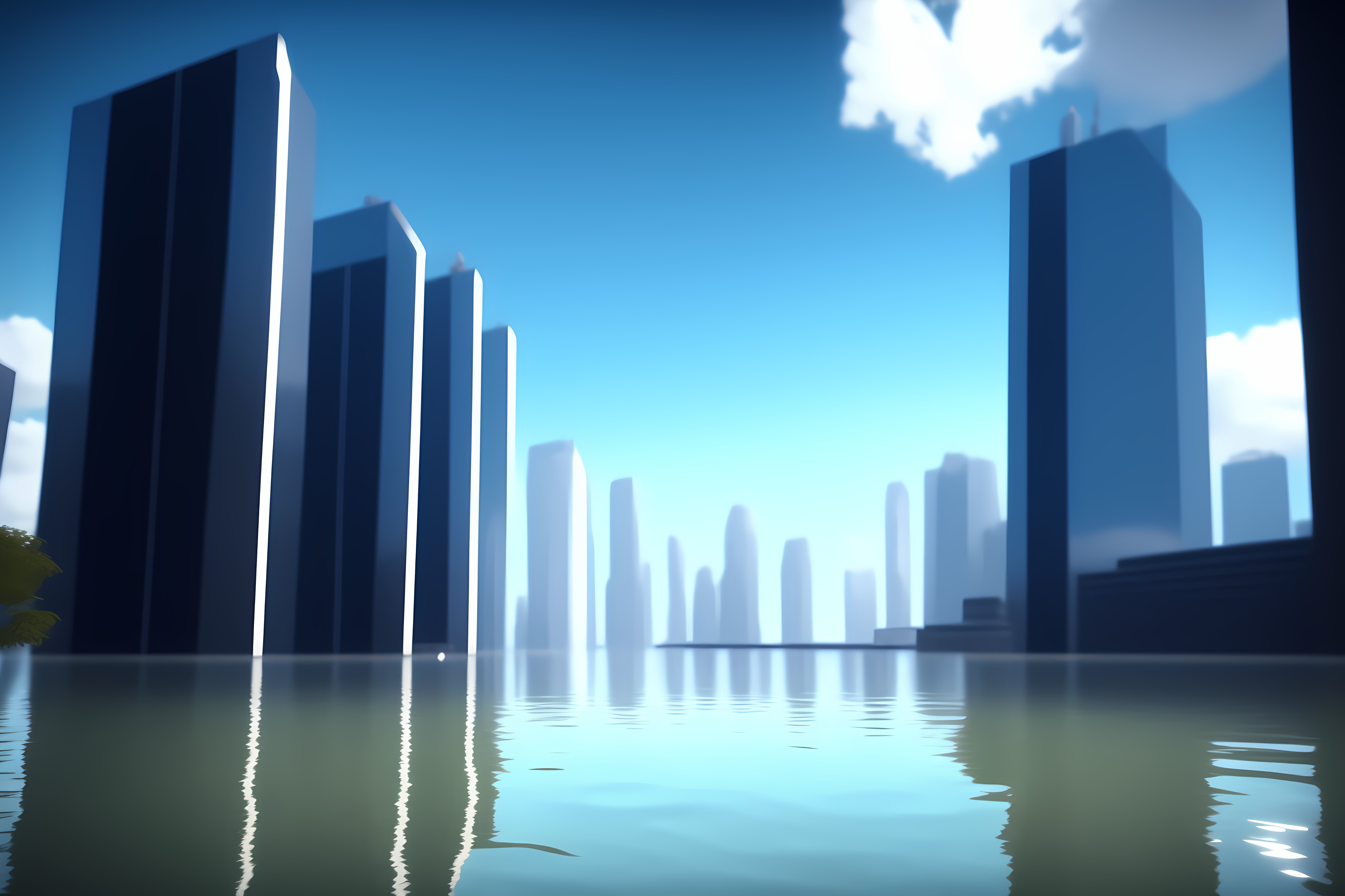 Lexica - Dam cracked, clear blue water flooding, flooded office ...