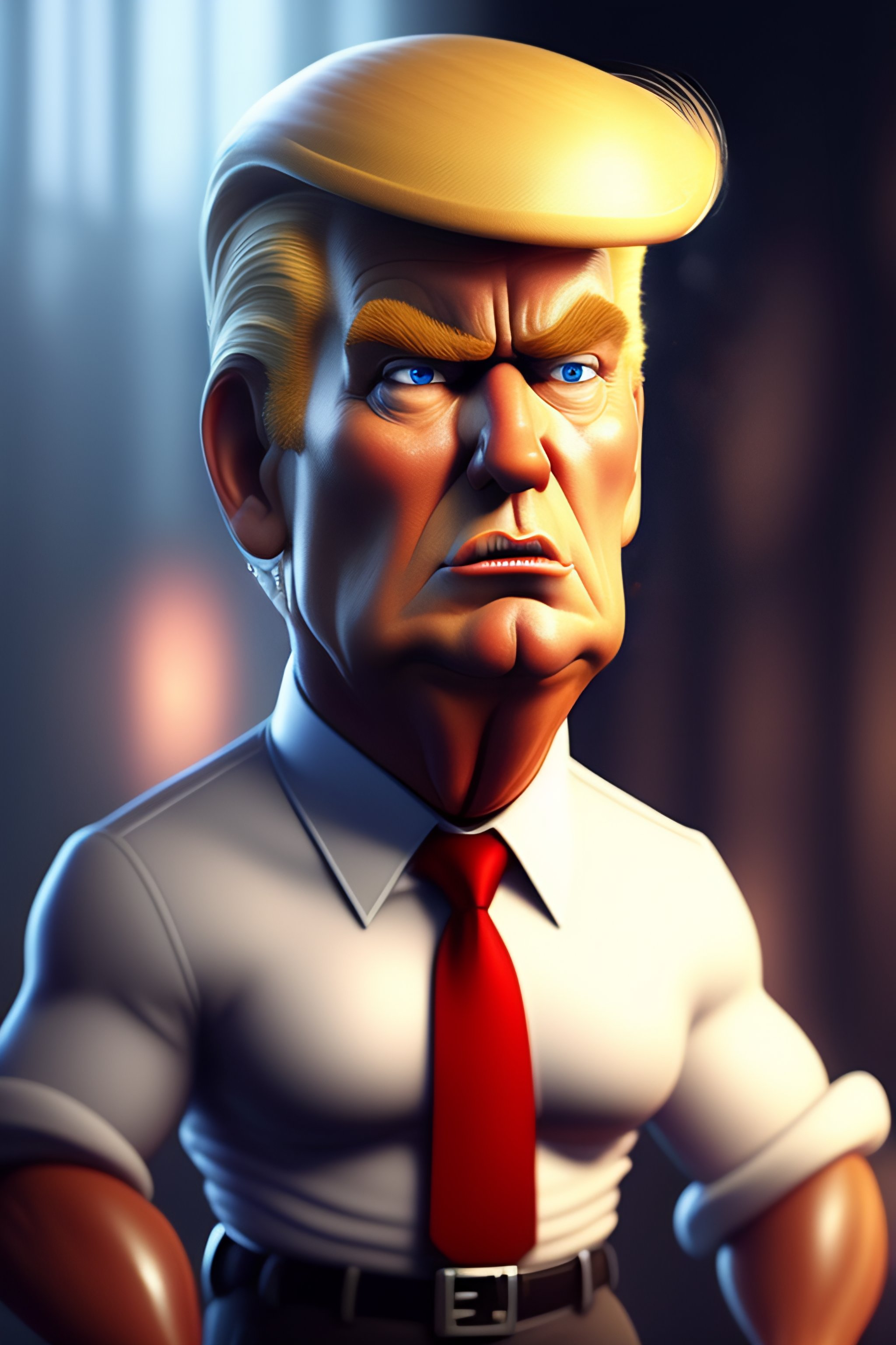 Lexica - Donald trump cartoon, Pixar style animation, mutated face ...