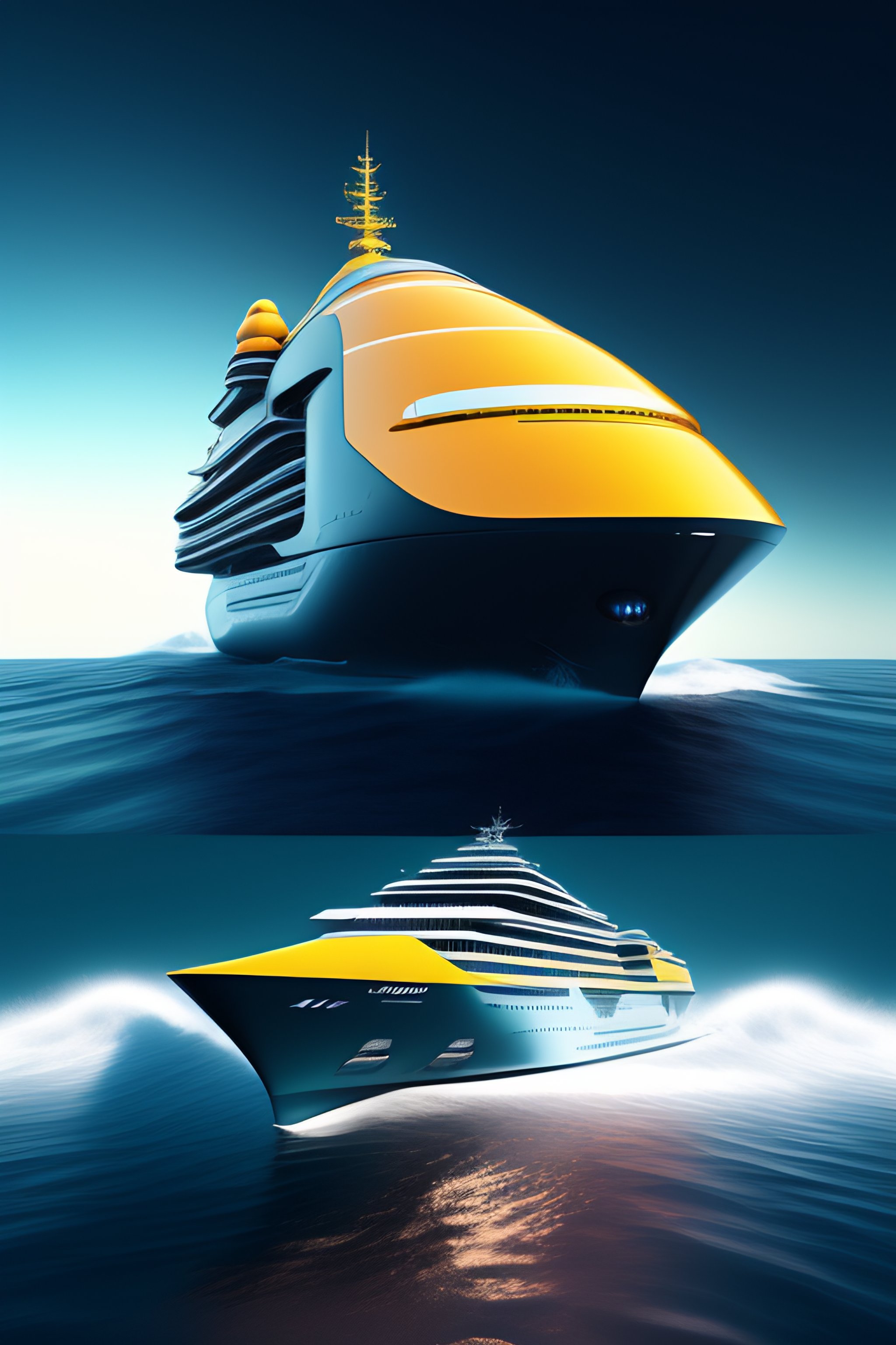 Lexica - Futuristic ferrari ship. ocean. monster waves. tank. highly ...
