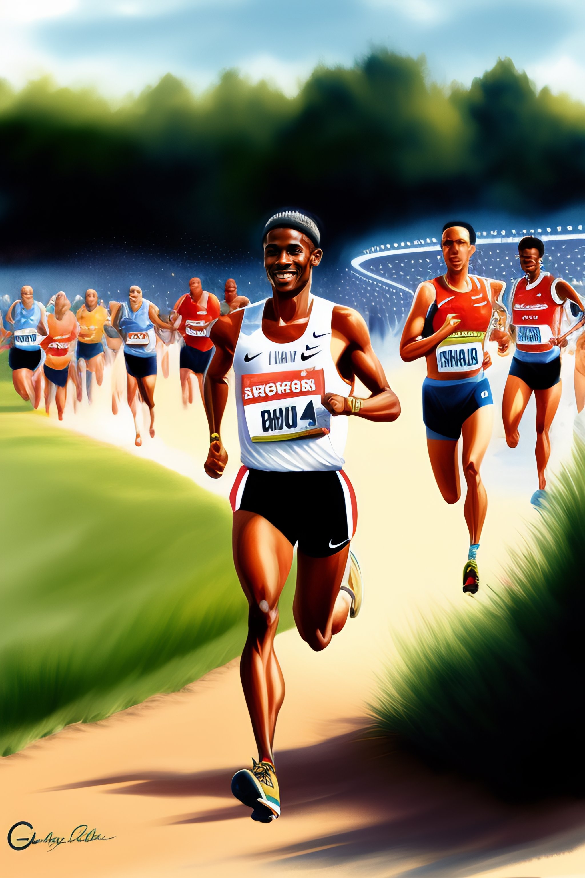 Lexica - Illustration of a marathon winner
