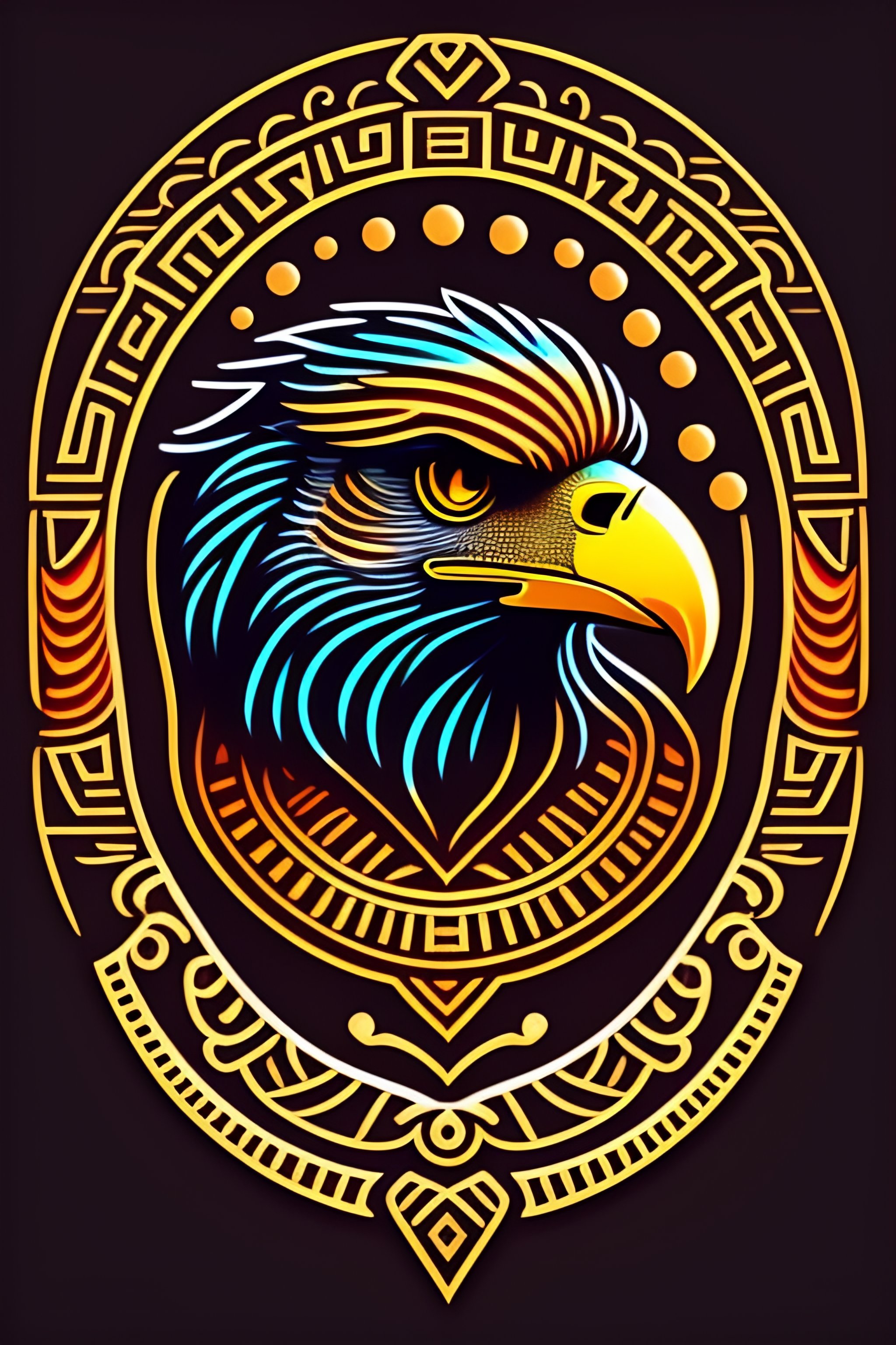 Lexica - Logo of eagle's head with big eye, steampunk, aztec ...