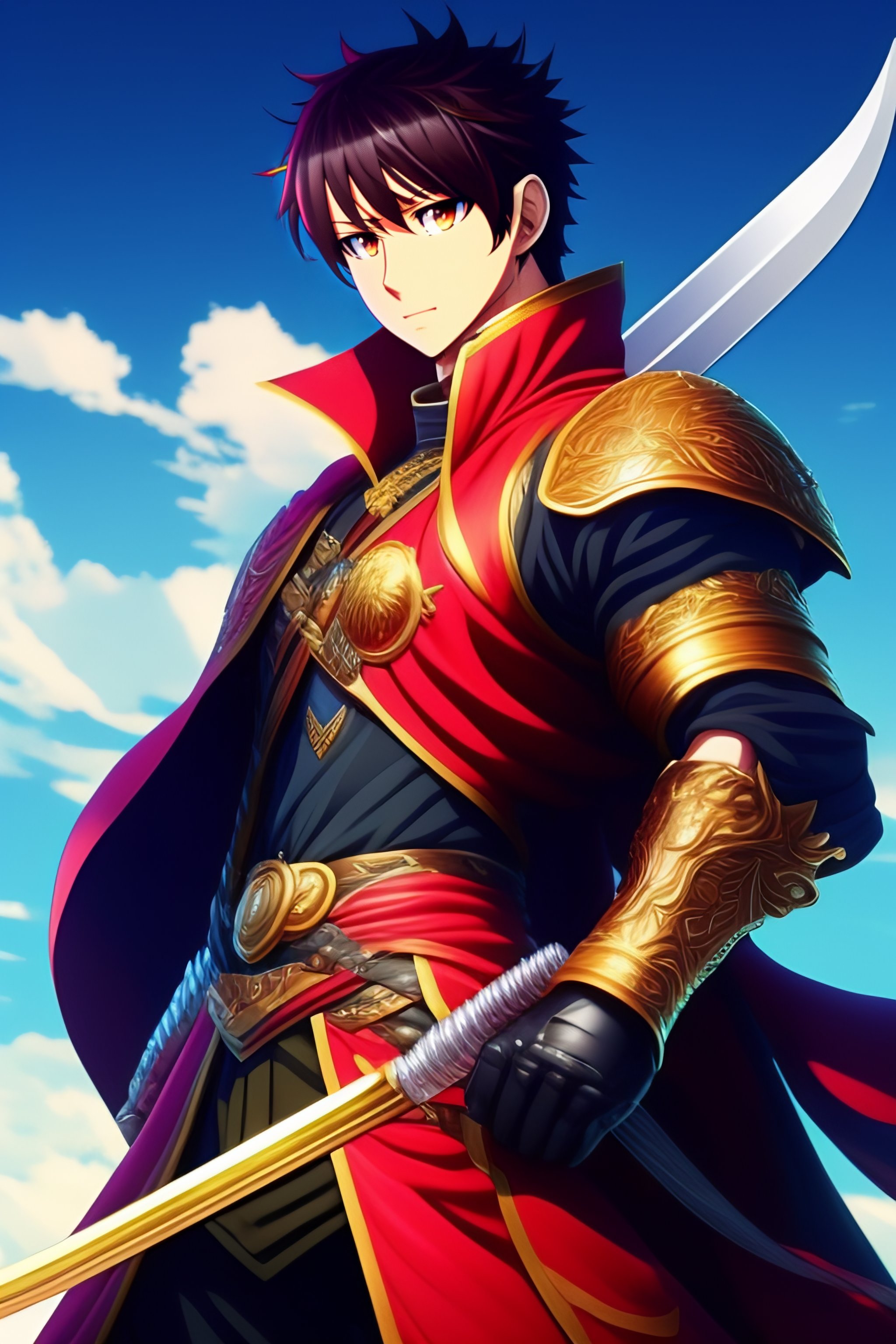 Lexica - 2015's anime style. action hero with sword., fantasy