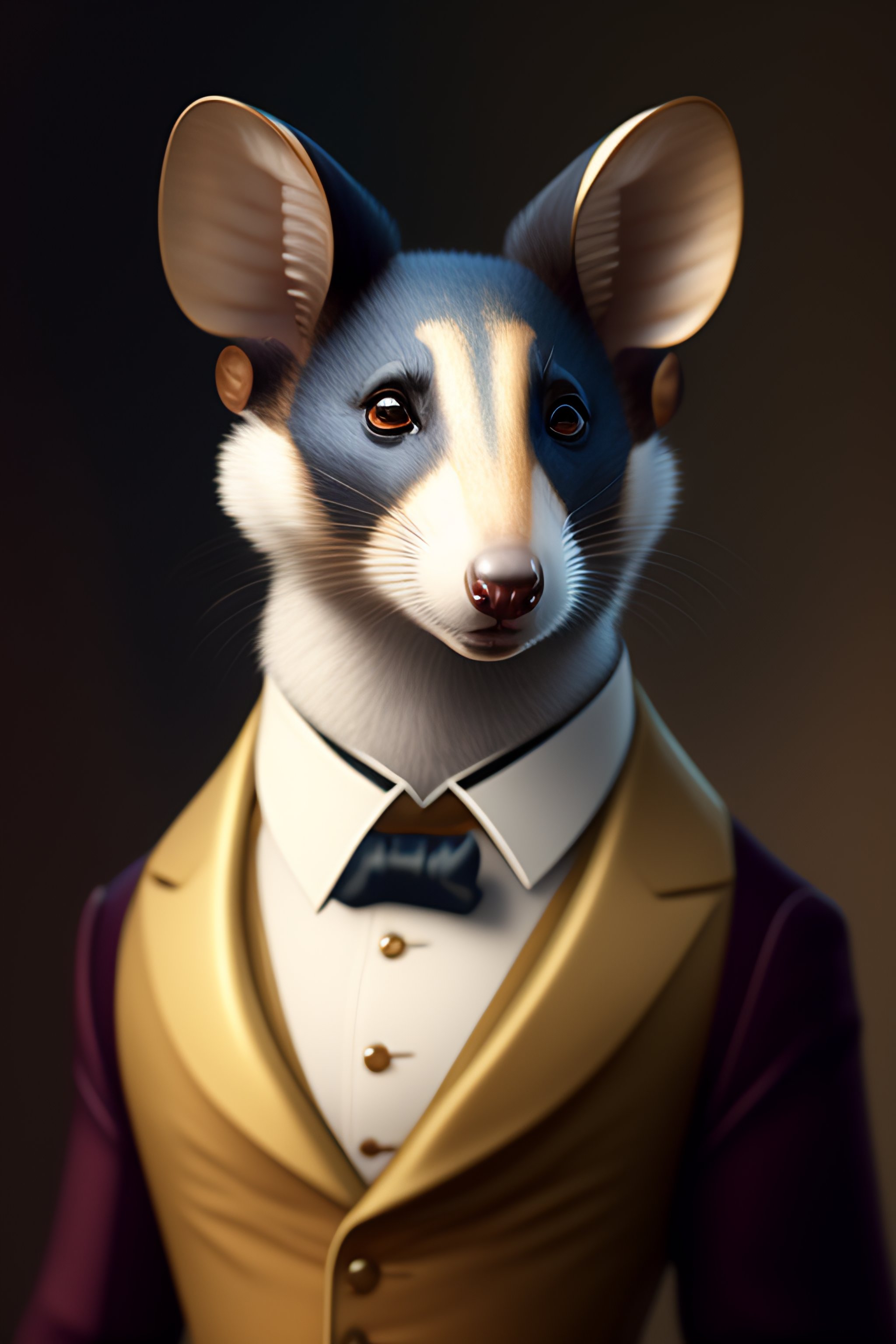 Lexica - A portrait of a opossum as a victorian gentleman in oil ...