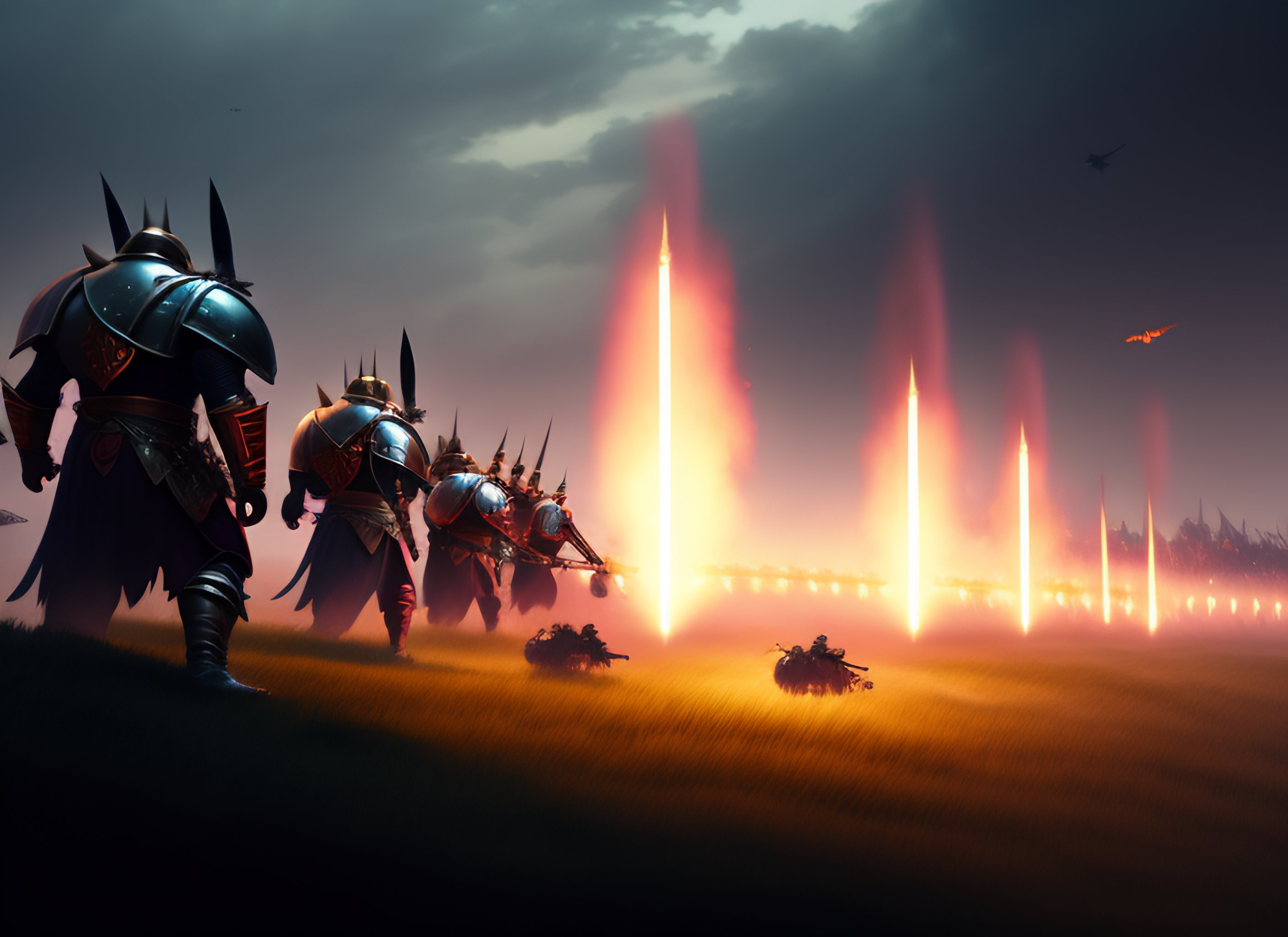 Lexica - Army of violent medieval orks figthing each other in field ...