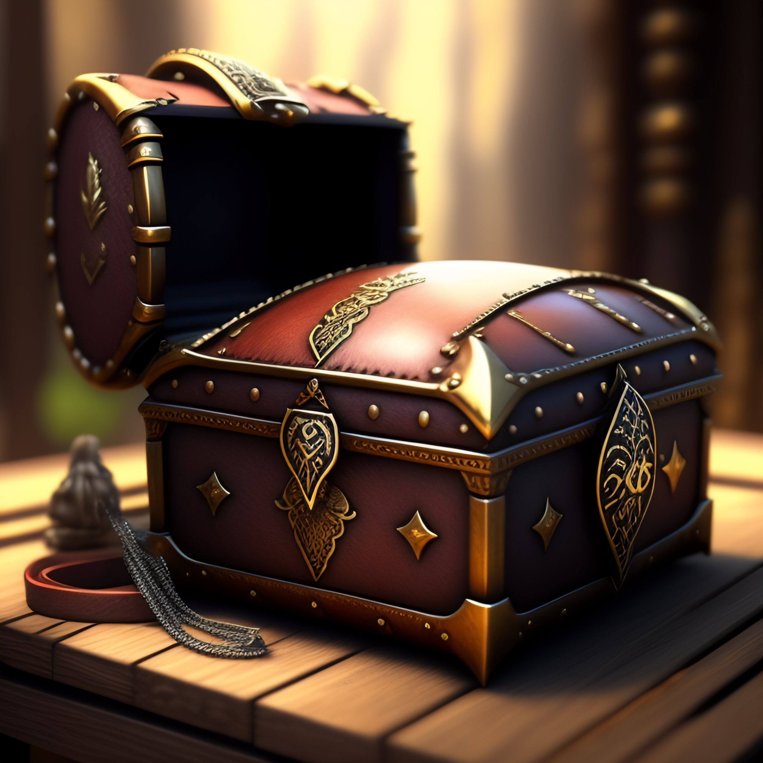 Lexica - A treasure chest containing the following items inside: ring ...