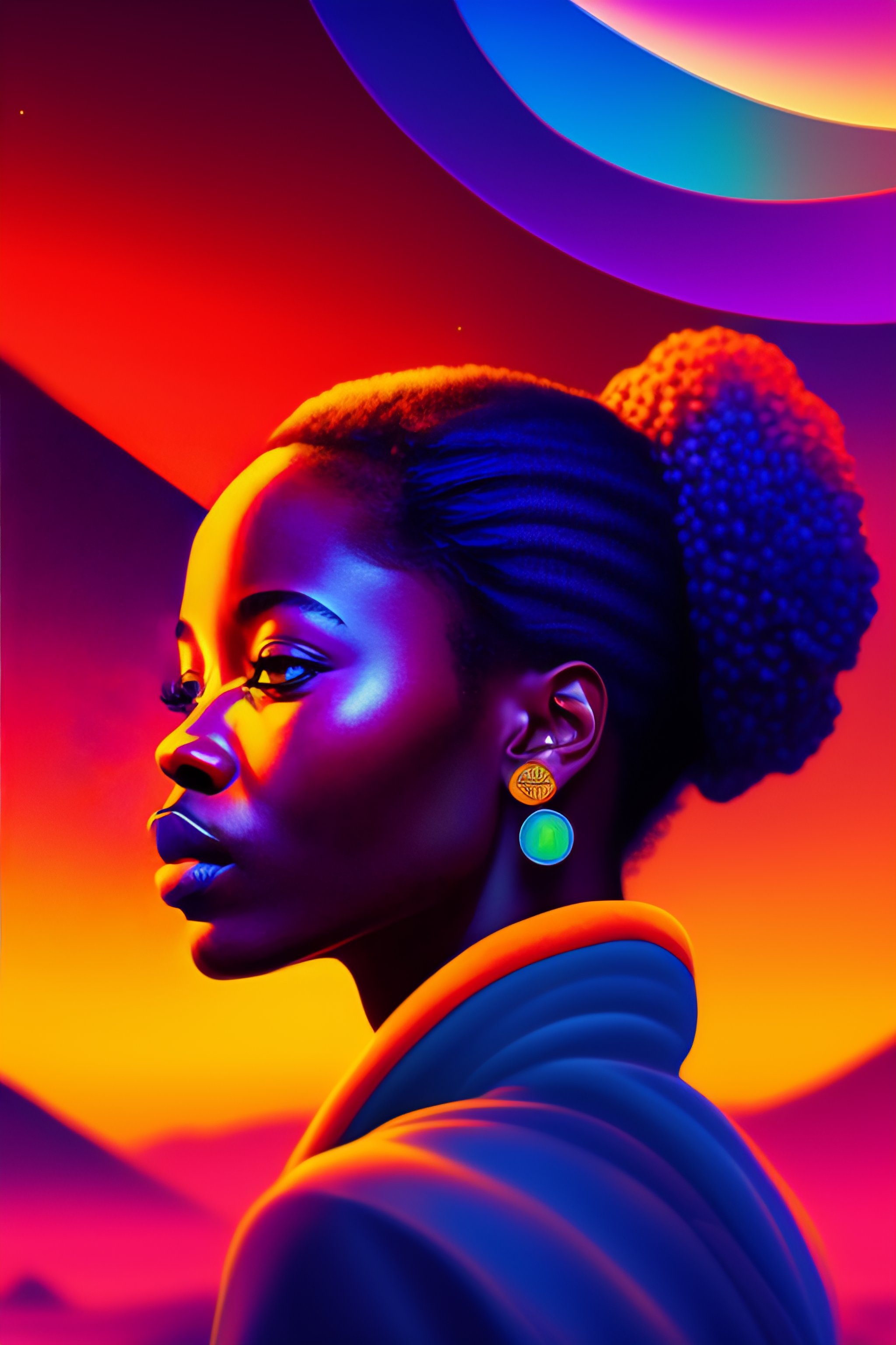 Lexica - A vibrant colorful portrait of the continent africa, country ...