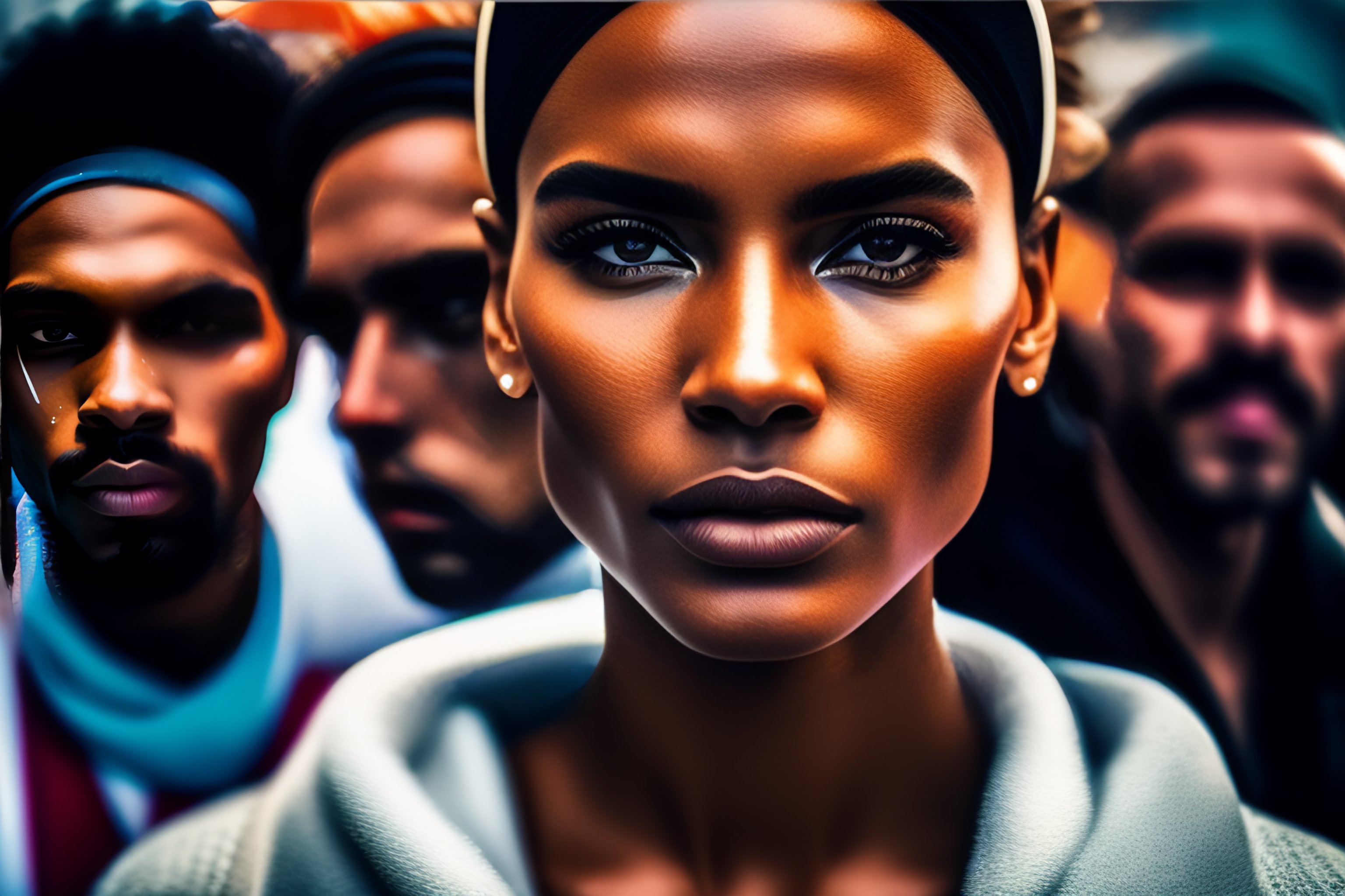 Lexica - Croud , faces, Ultra hd! editorial, structured , iso 400 ...