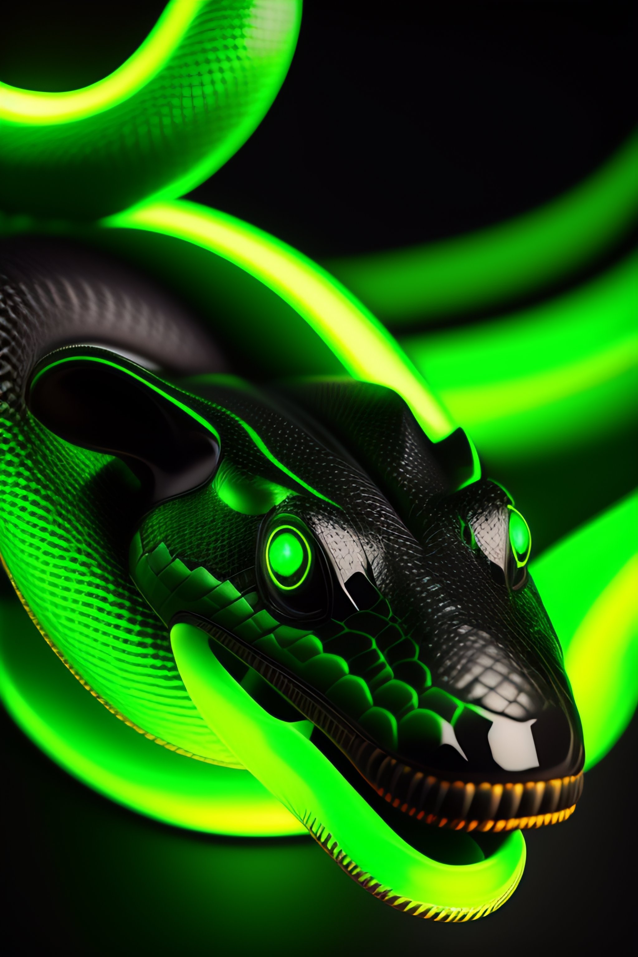 Lexica - Black and green paiting of snake of adam adamowicz ...