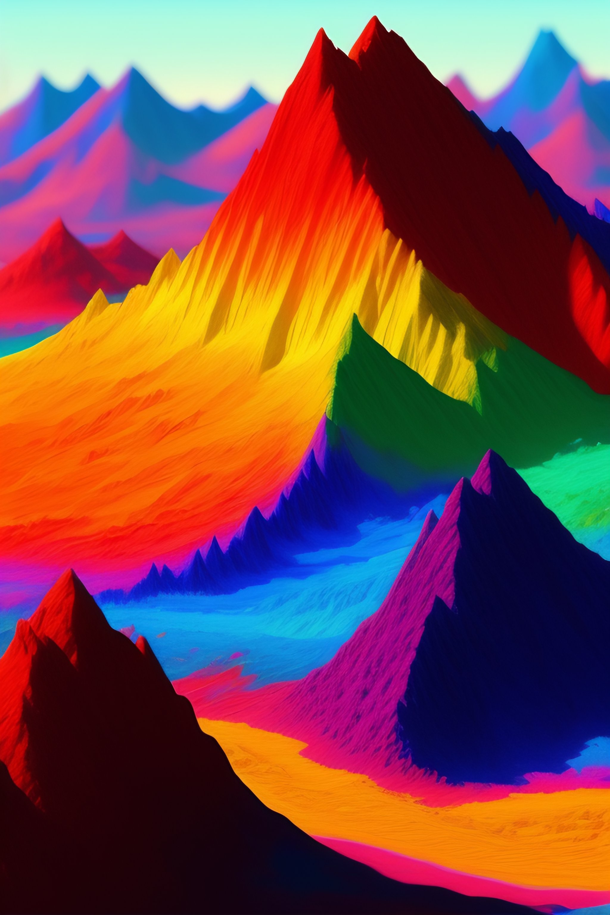 Lexica - Melted crayon mountains in the style of craig mullins ...