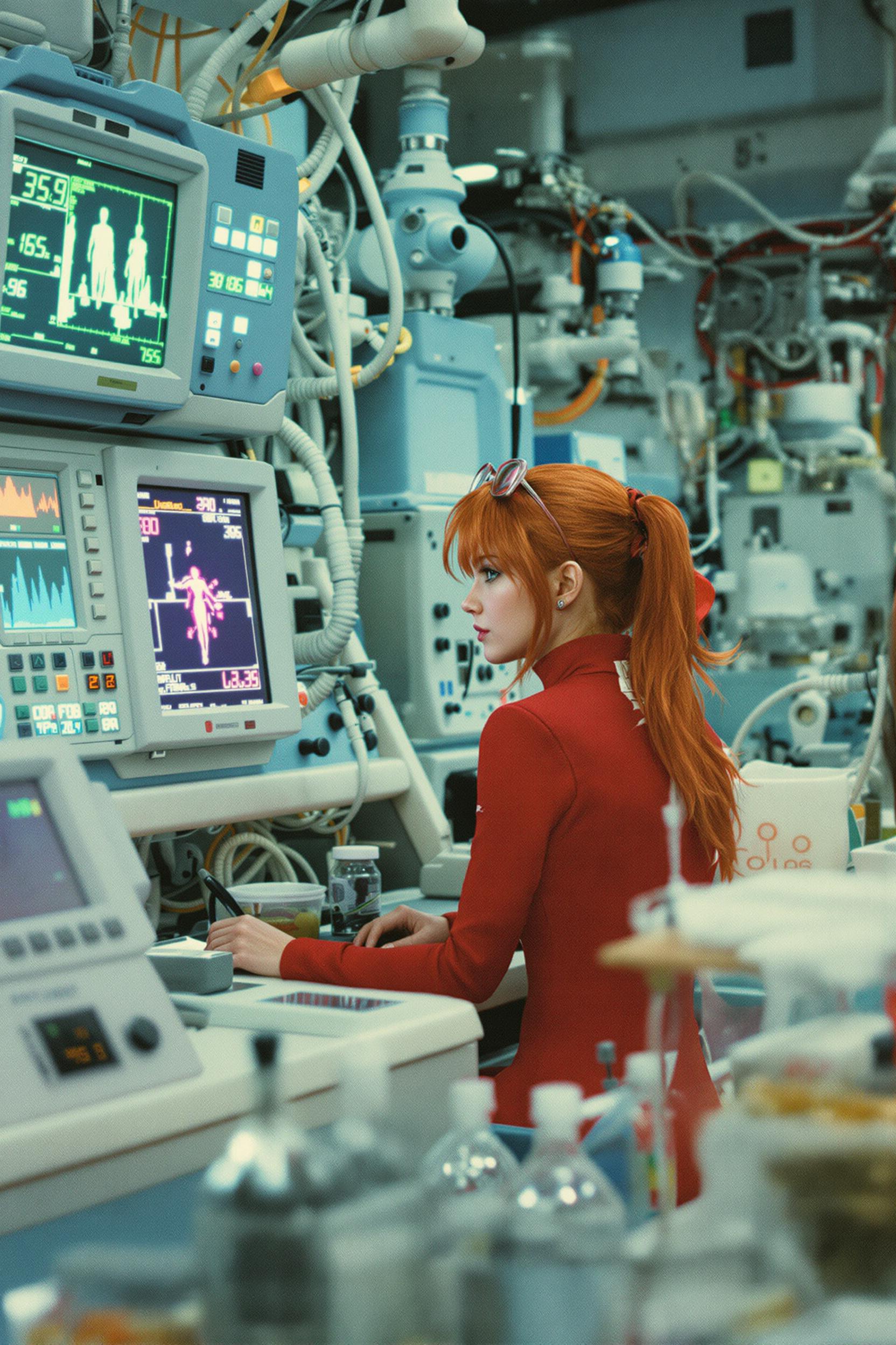 Lexica - Analog portrait photo of Asuka Langley Soryu, Portra 400, detailed environment, inside ...