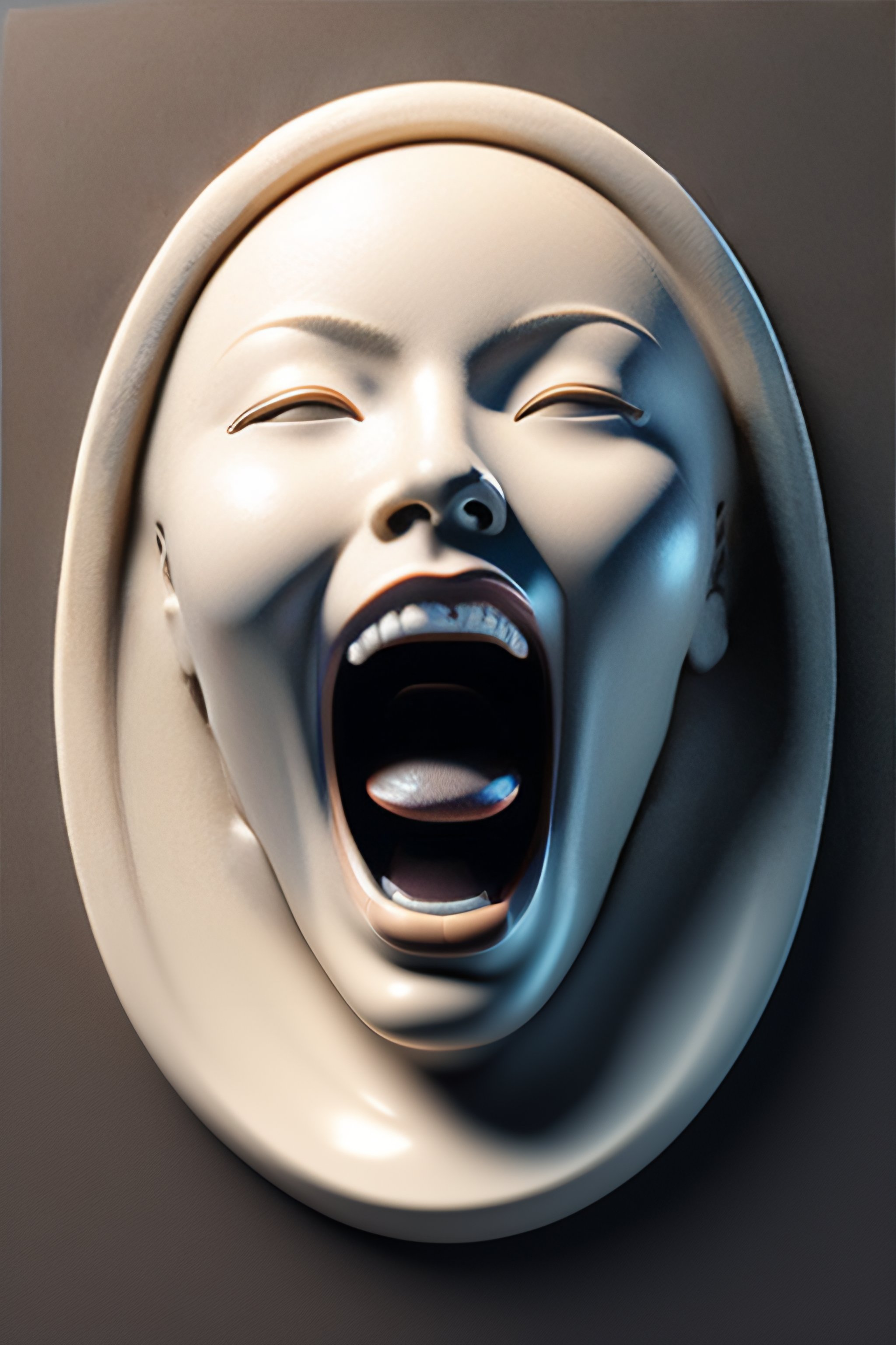 Lexica - Face coming out of a wall, hd render, 4k photograph, scifi ...