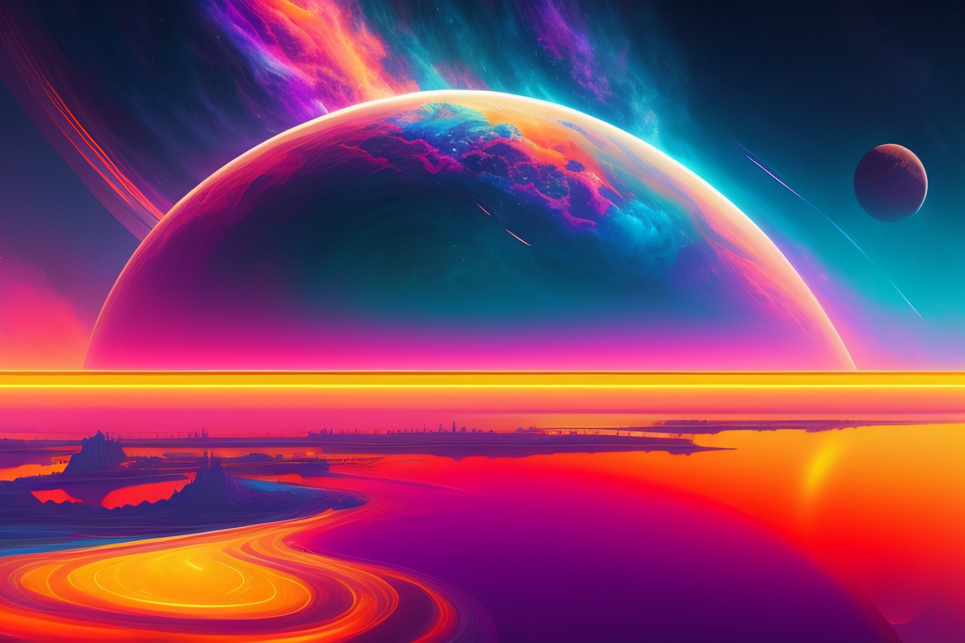 Lexica - Cosmos orbit, highly saturated colors, detailed illustration ...
