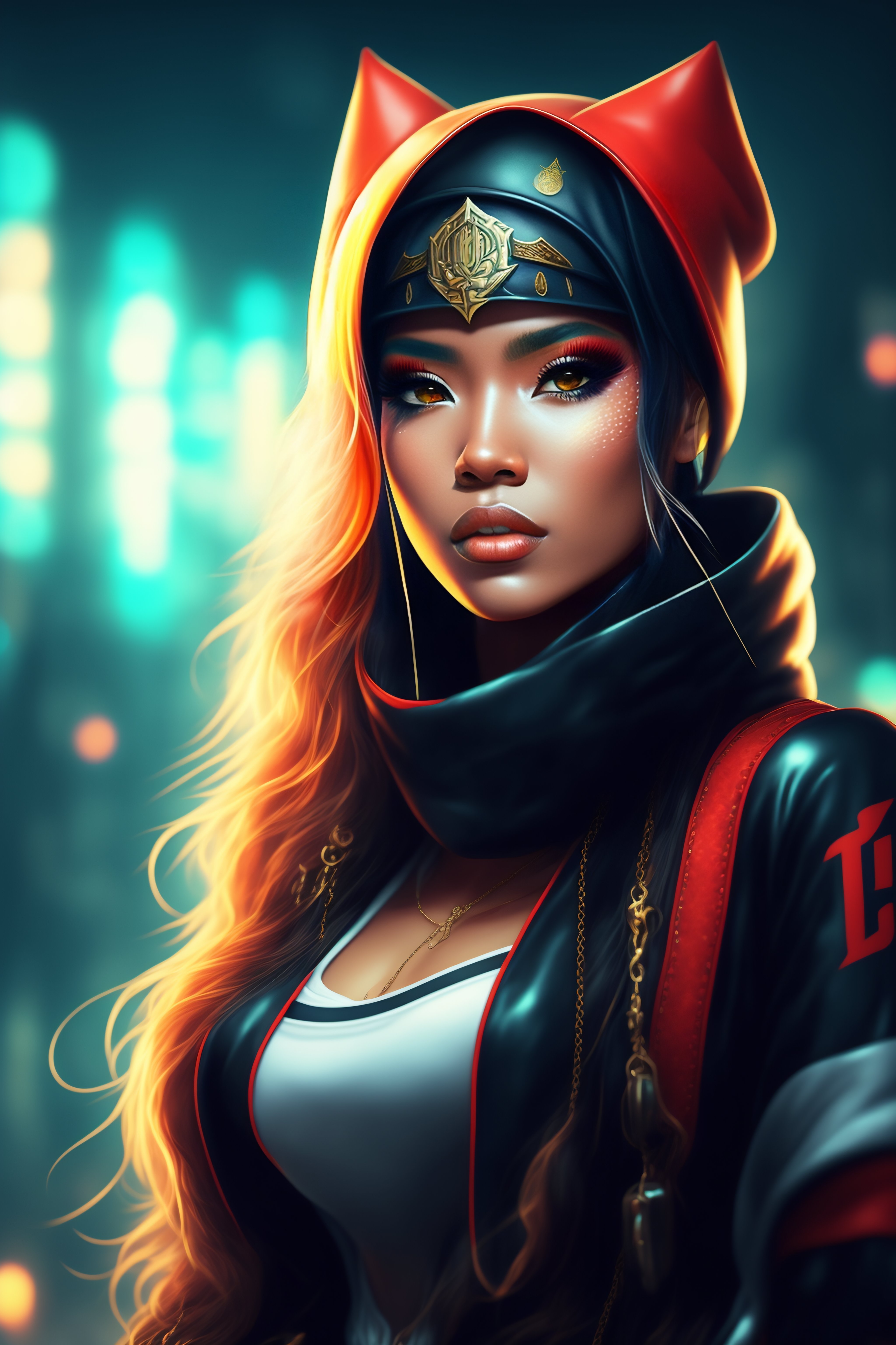 Lexica - Bandit girl, hip hop style, fantasy, anime, cool