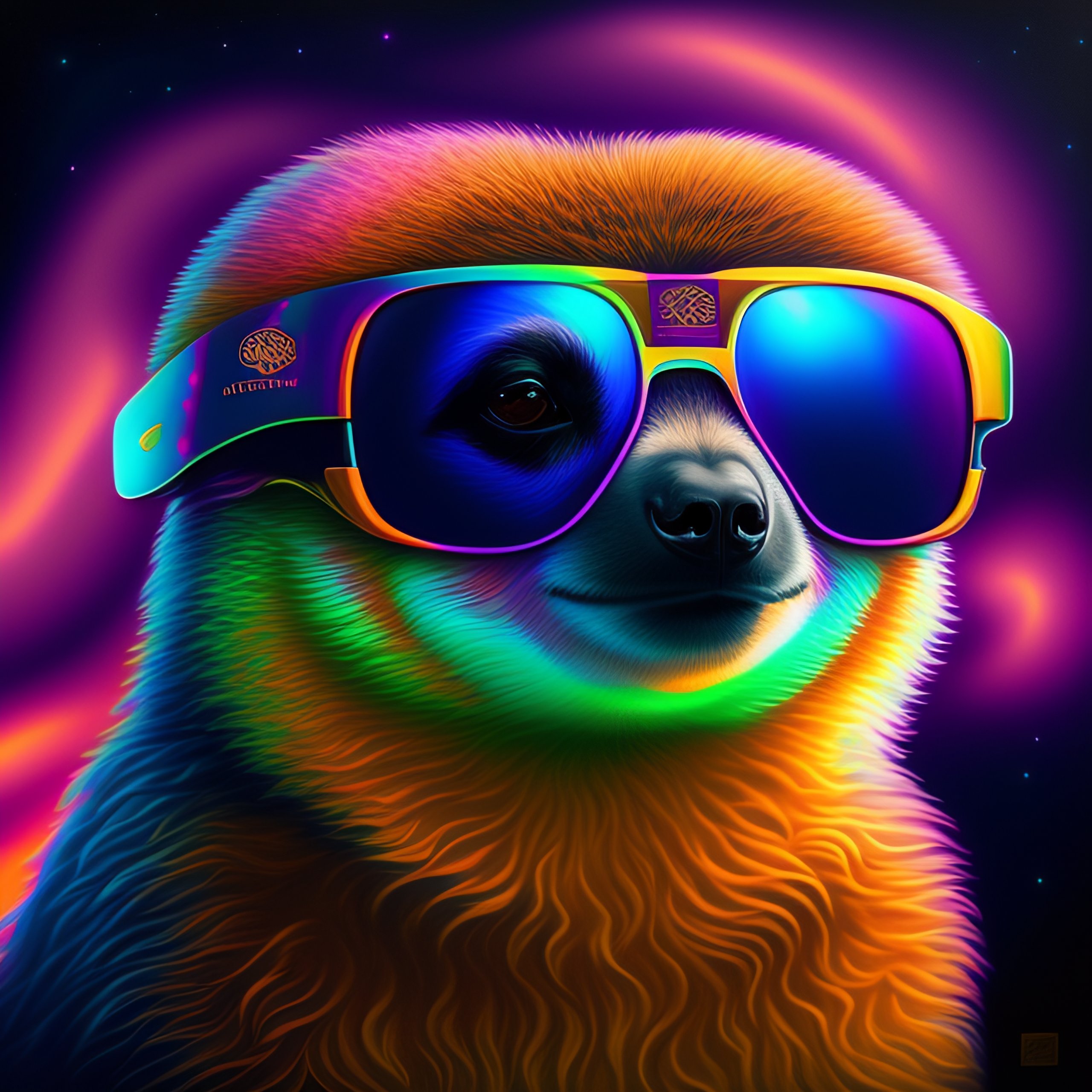 Lexica - Neon sloth spirit animal wearing sunglasses by GEOGLYPHIKS by ...
