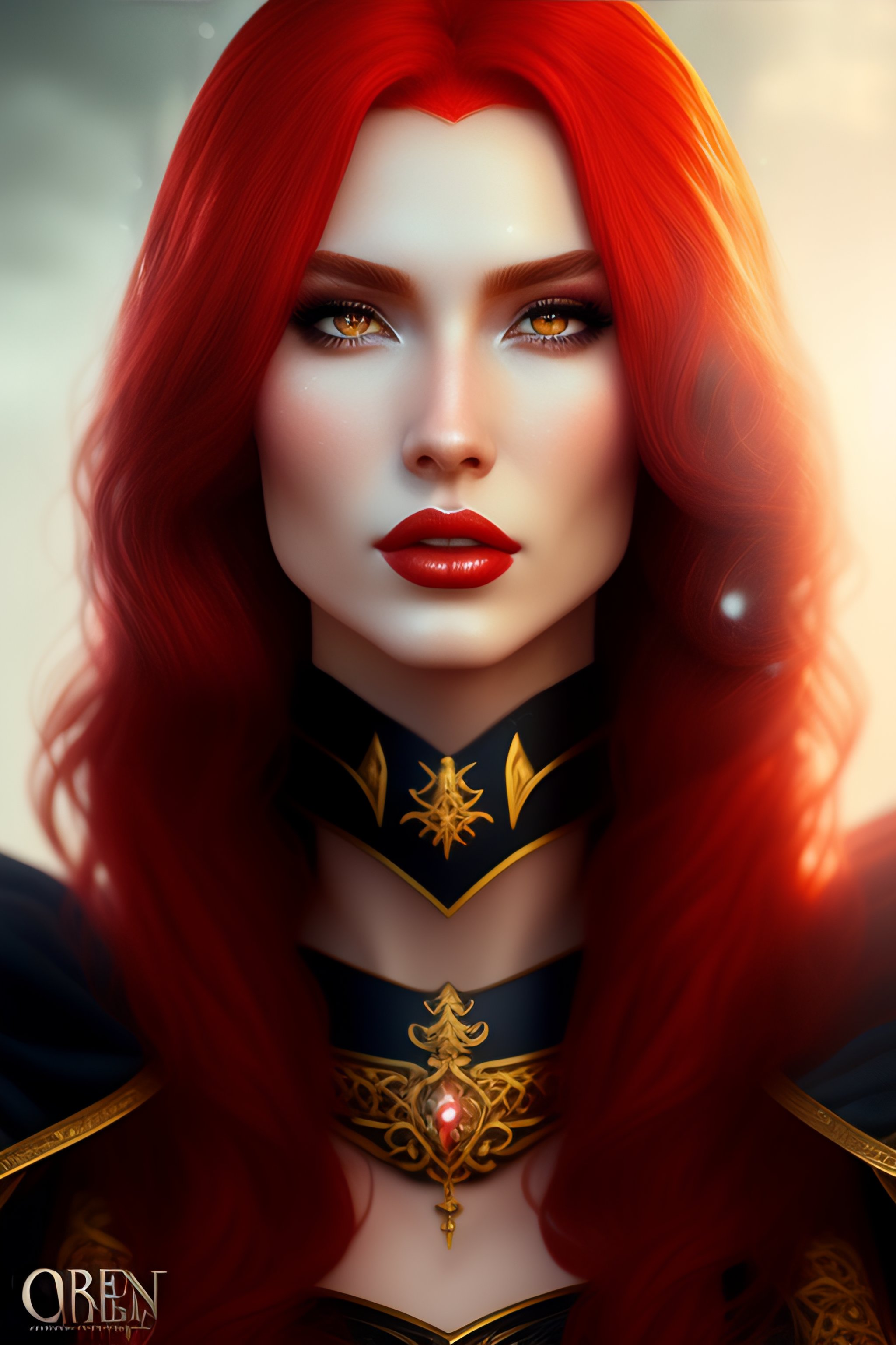 Lexica - Red Haired Goth Queen, Artgerm, mystical, fierce woman, ruler ...
