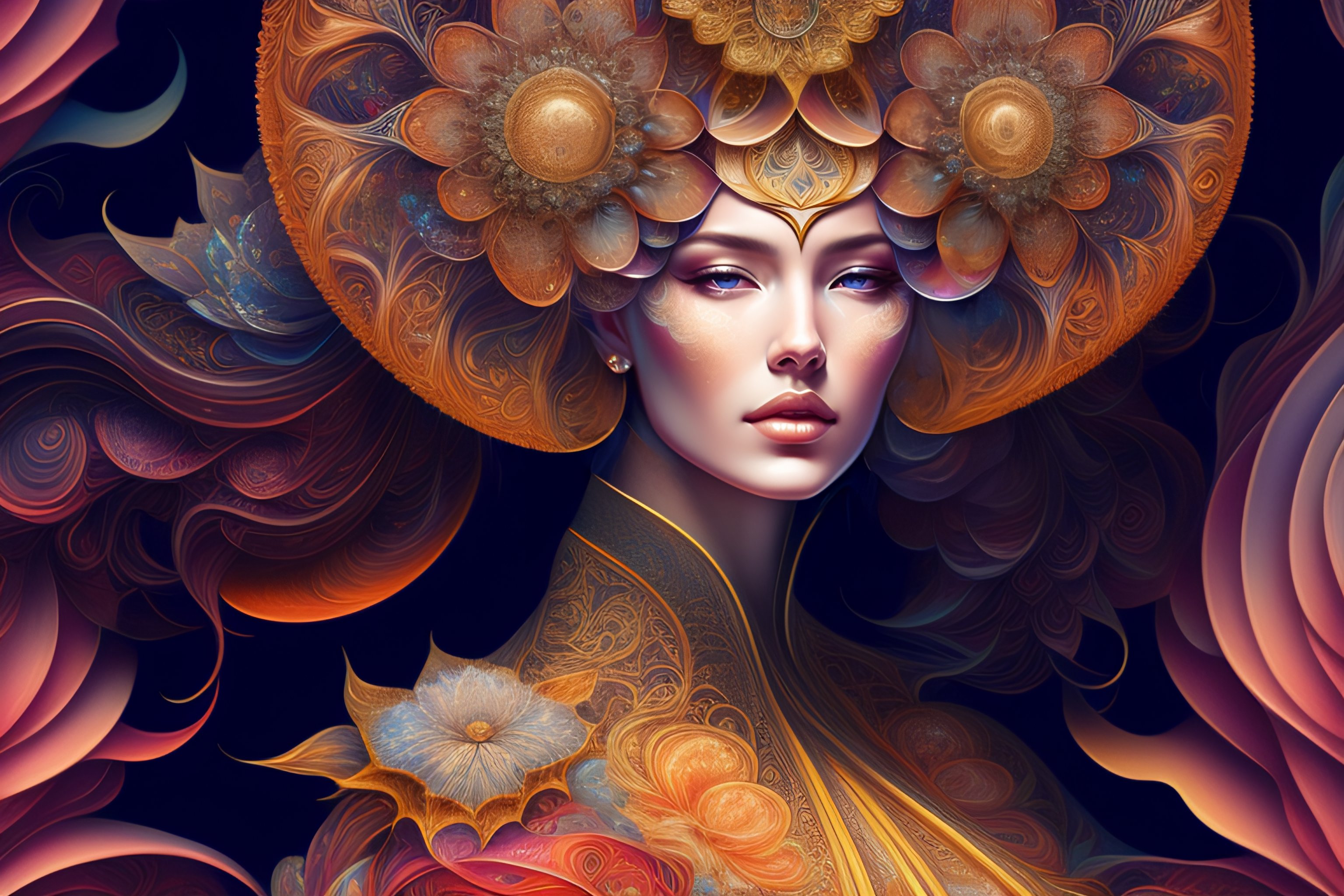 Lexica - An ultra hd detailed painting of women by Android Jones, Earnst Haeckel, James Jean ...