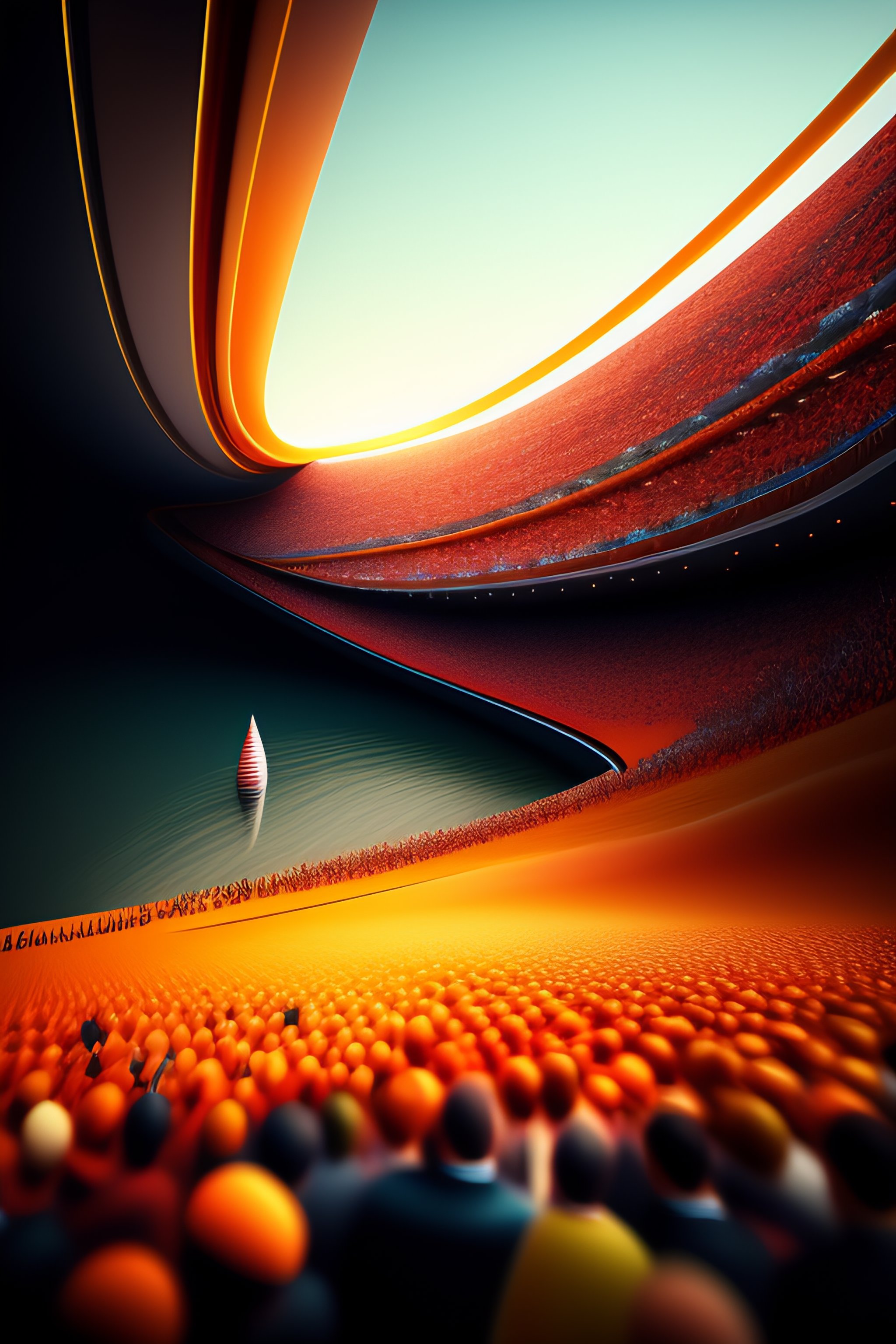 Lexica - Crowd, 3D, SCA art, abstract