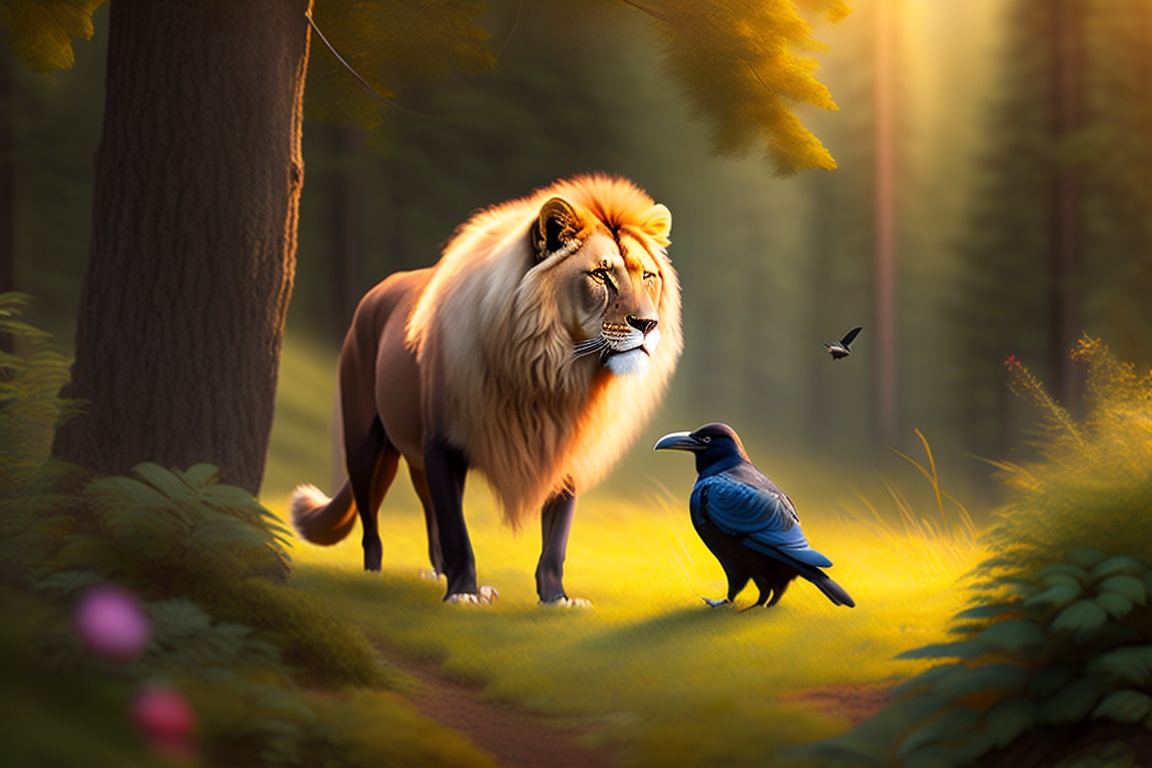 Lexica - One day, crow and lion thought that they should take a long ...