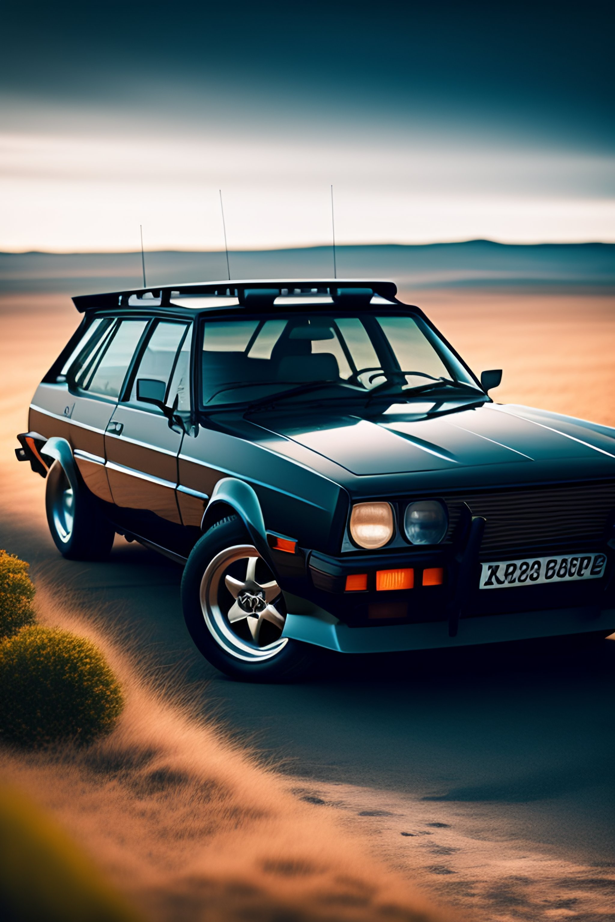 Lexica - A cyberpunk Volvo 240 station wagon
