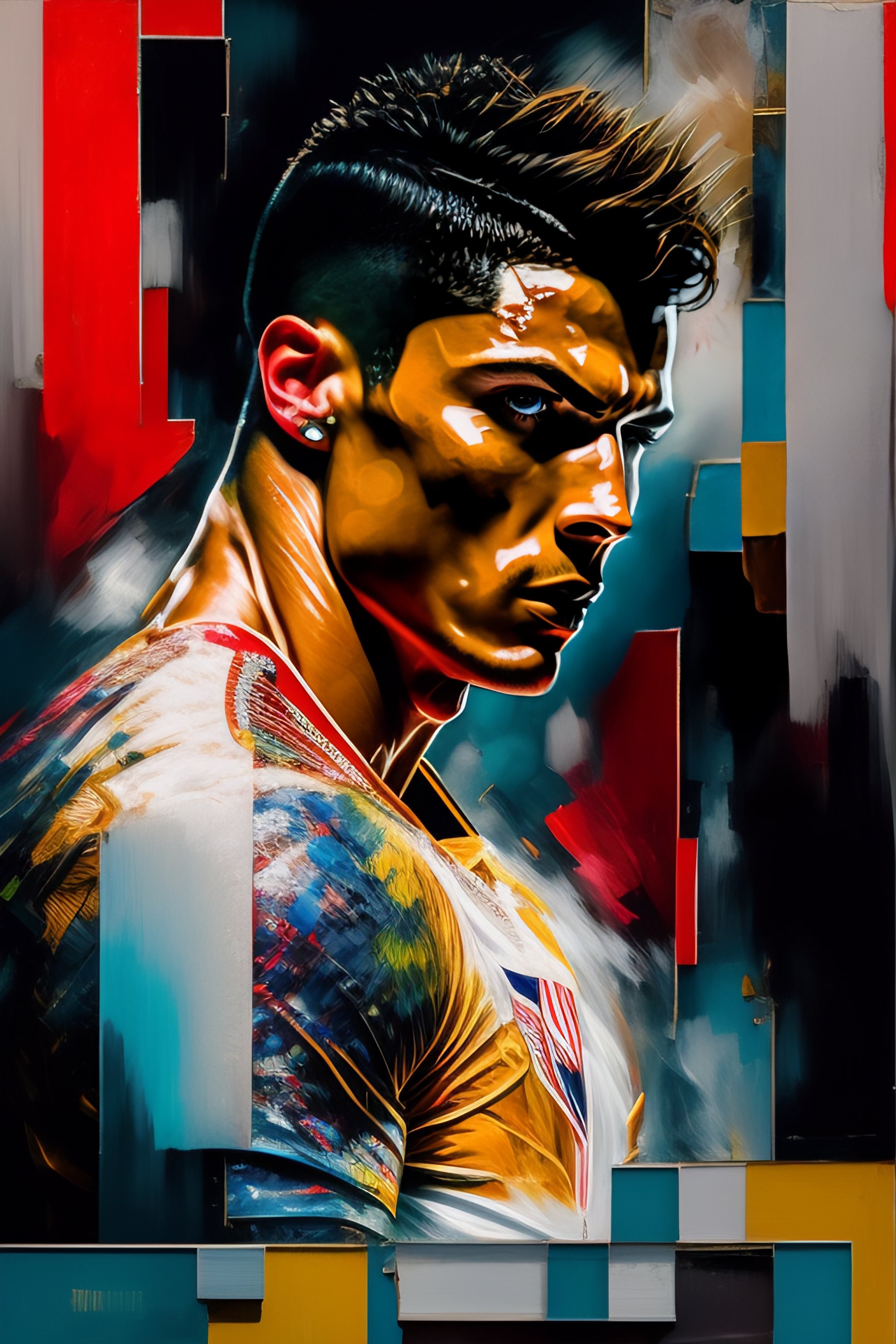 Lexica - Cristiano Ronaldo fight detailed analogue mixed media collage ...