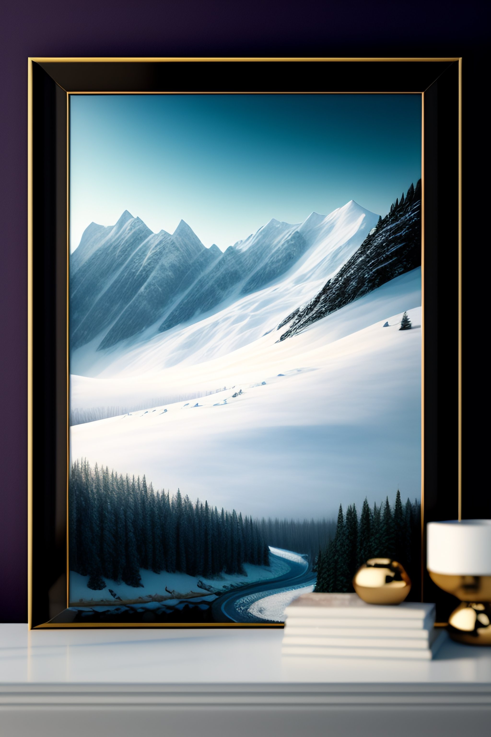 Lexica - Snowy mountain landscape high detail hyperrealism