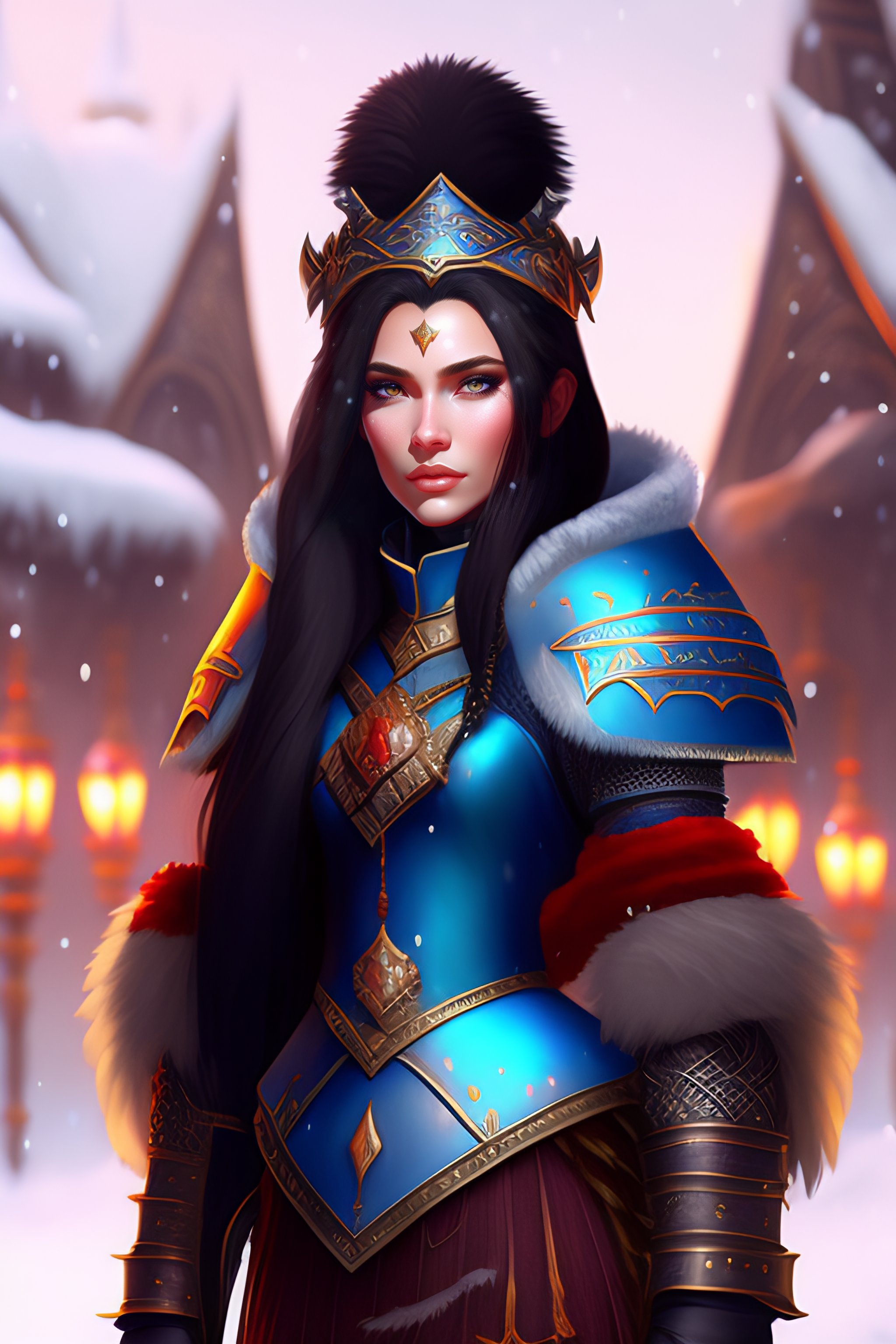 Lexica - Kislev Ice guard, fur armor, winter armor, fantasy, woman ...