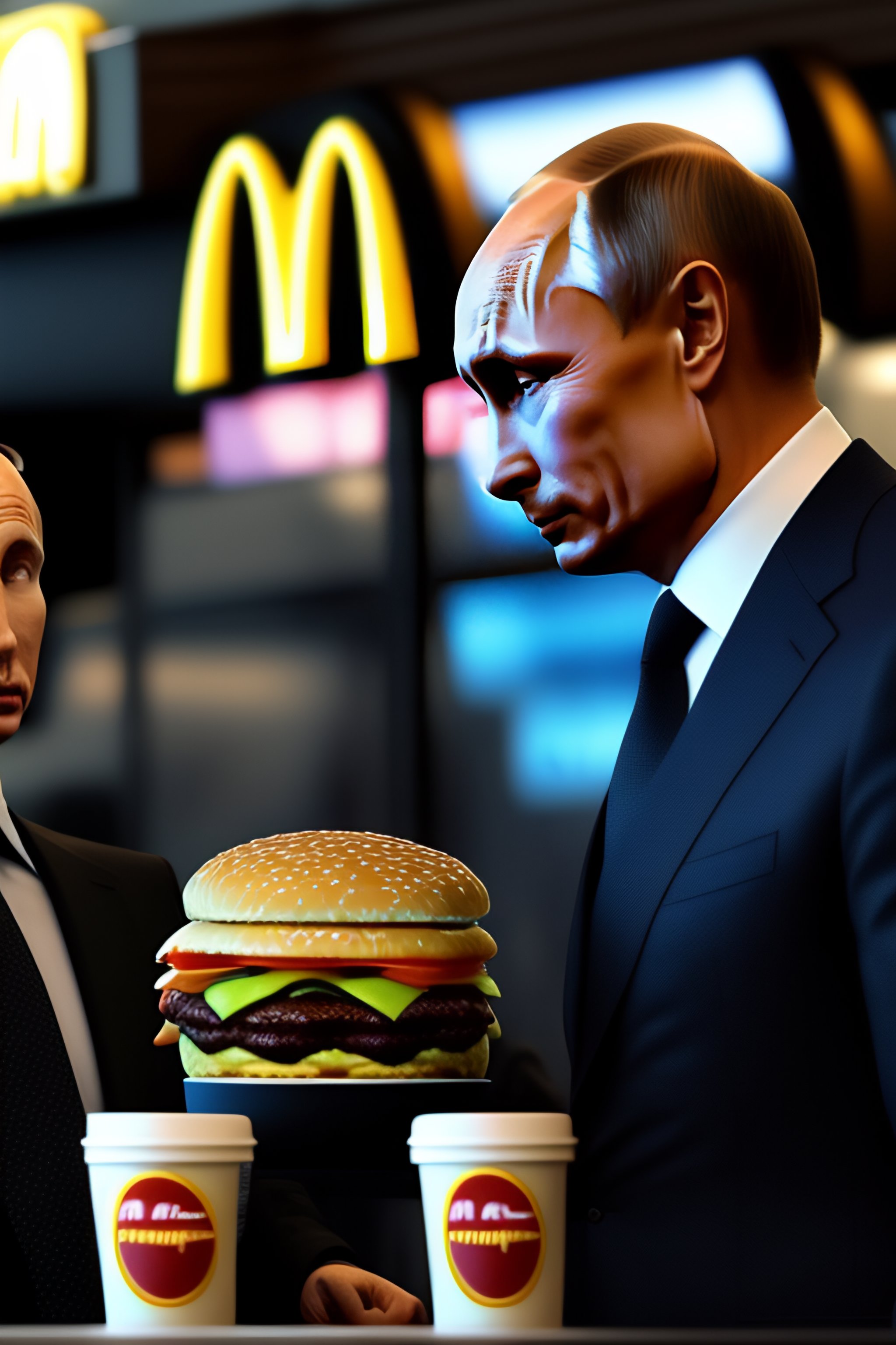 Lexica - Picture of putin and batman having a mcdonalds big mac in new ...