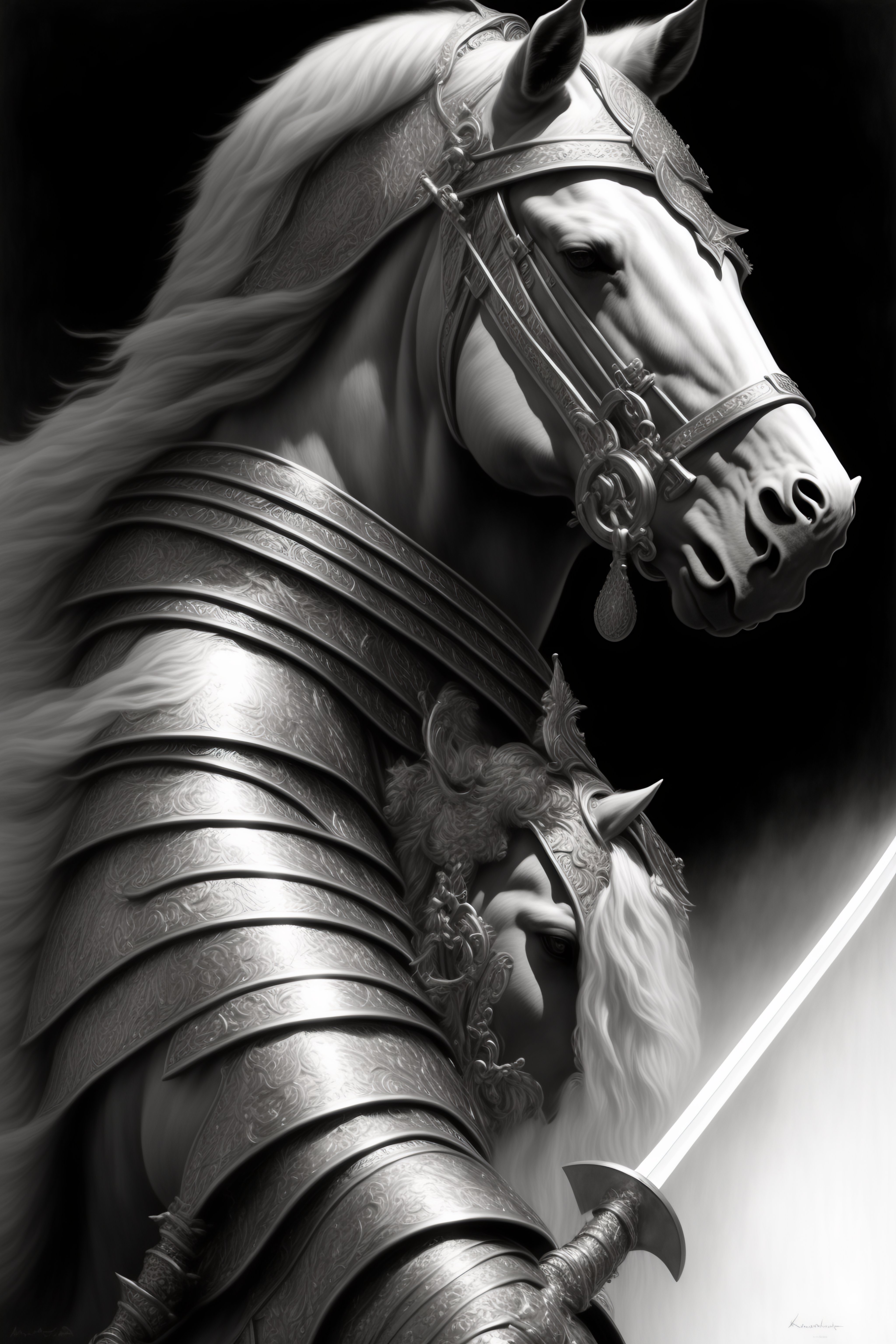 Lexica - A knight with a longsword in battle, sketch, drawing, detailed ...