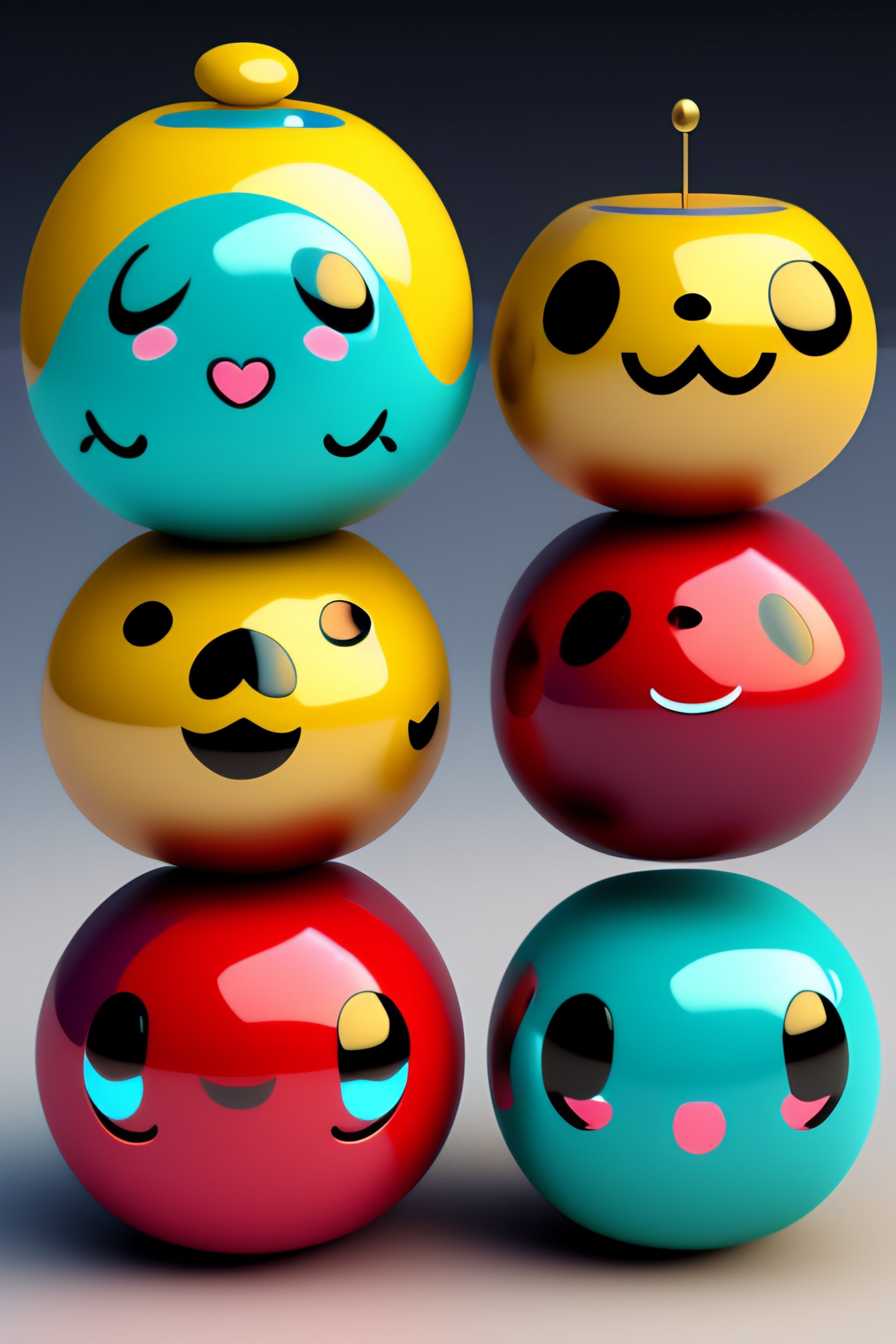 Lexica - Kawaii emotes, very detailed, 3D render