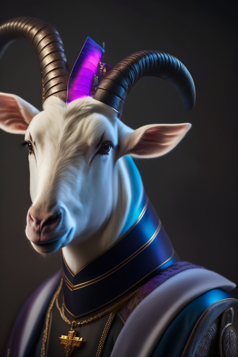 Lexica - Portrait of a goat's head wearing a catholic pope's dress ...