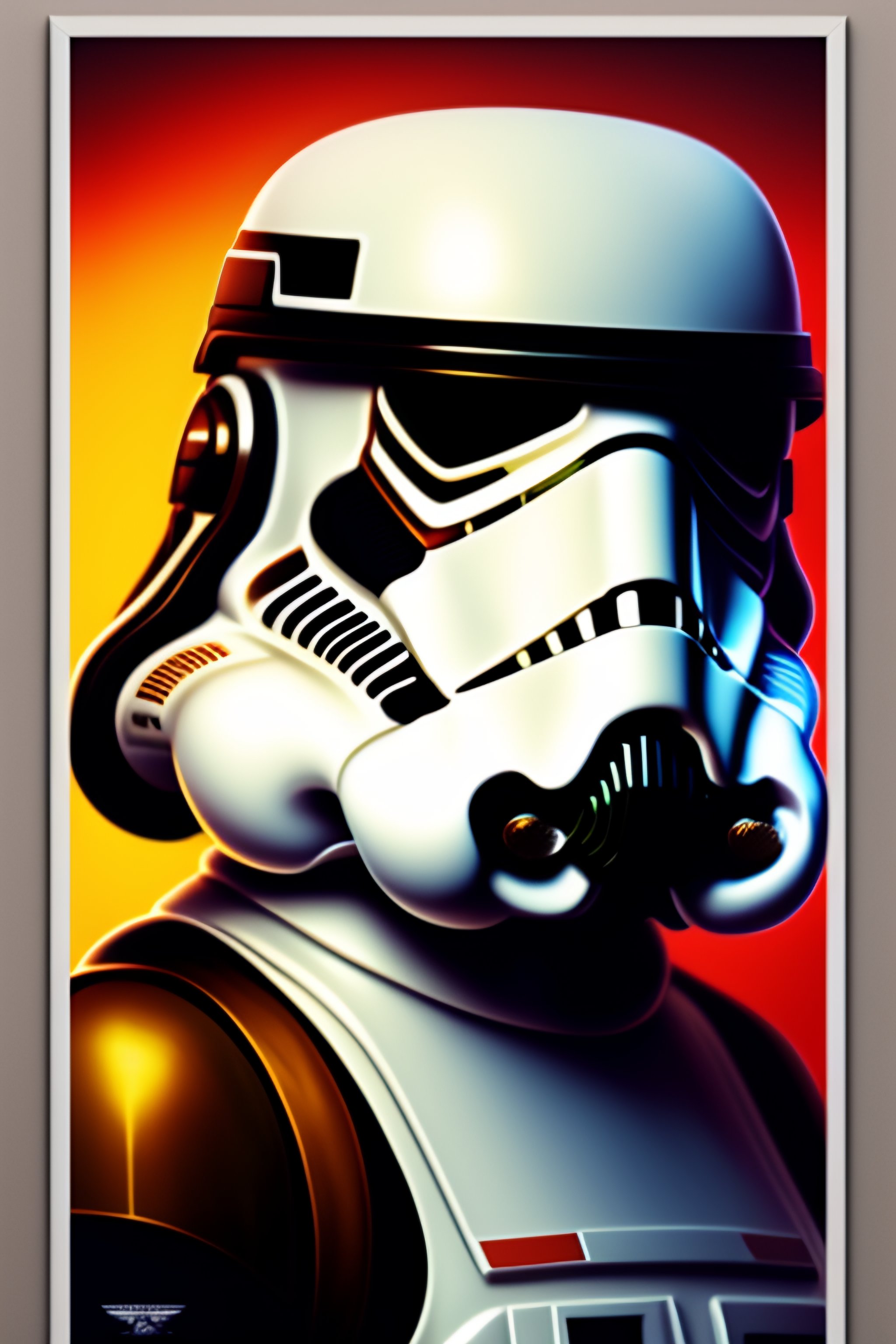 Lexica - Full portrait of a stormtrooper, movie poster style
