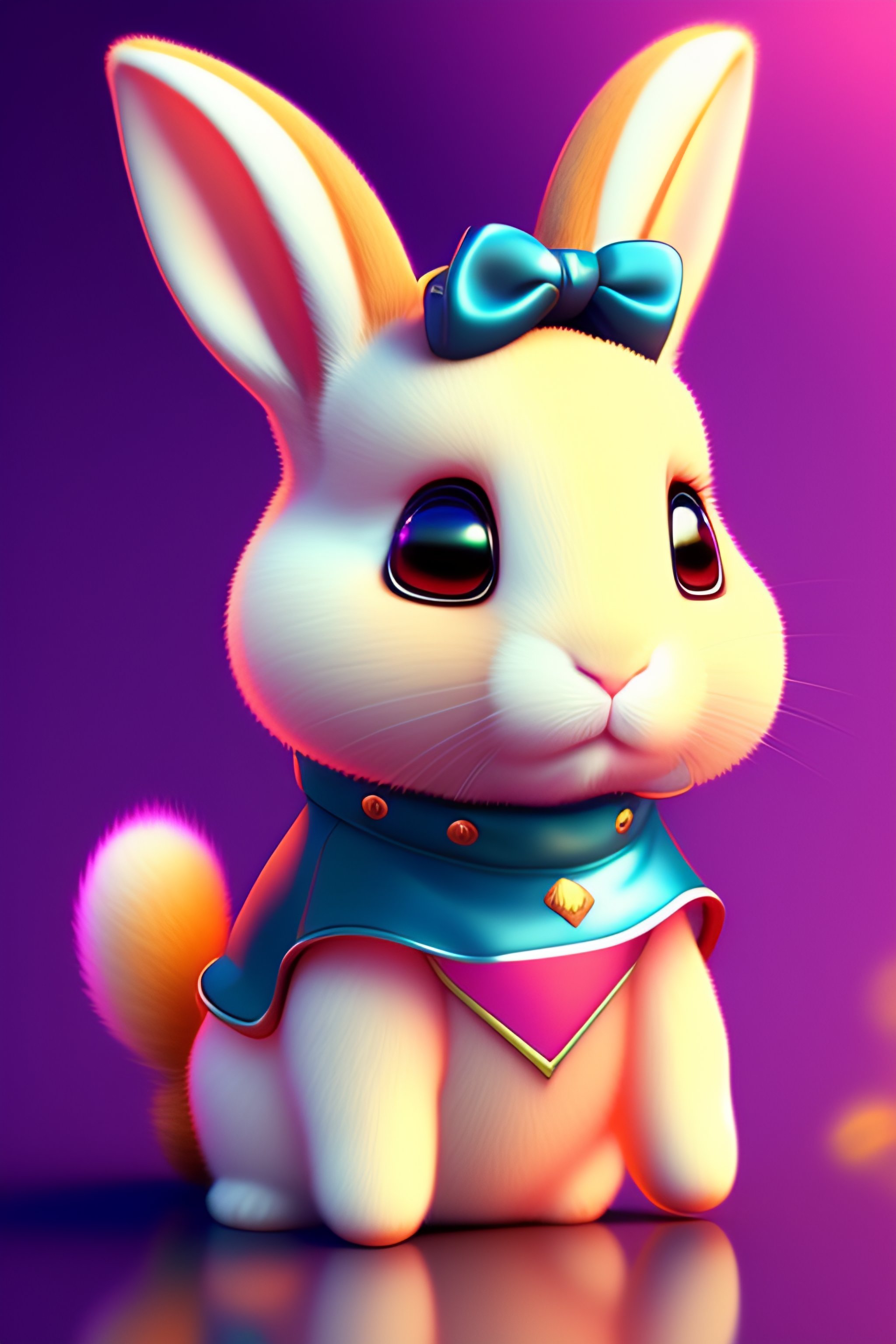 Lexica - Cute Rabbit Japanese kawaii style. at an virtual idol concert