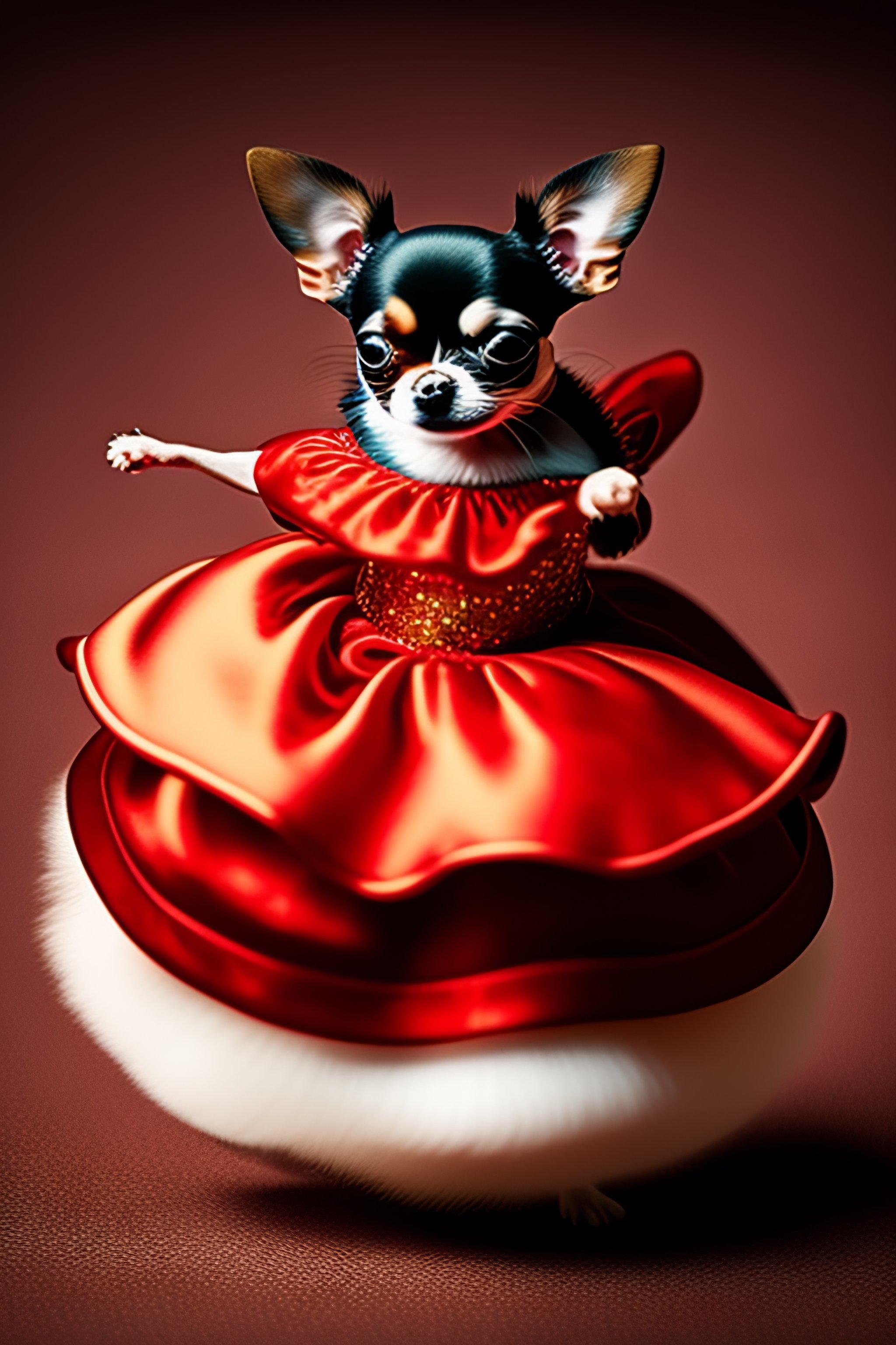 Lexica - Chihuahua hua dancing in a ball gown