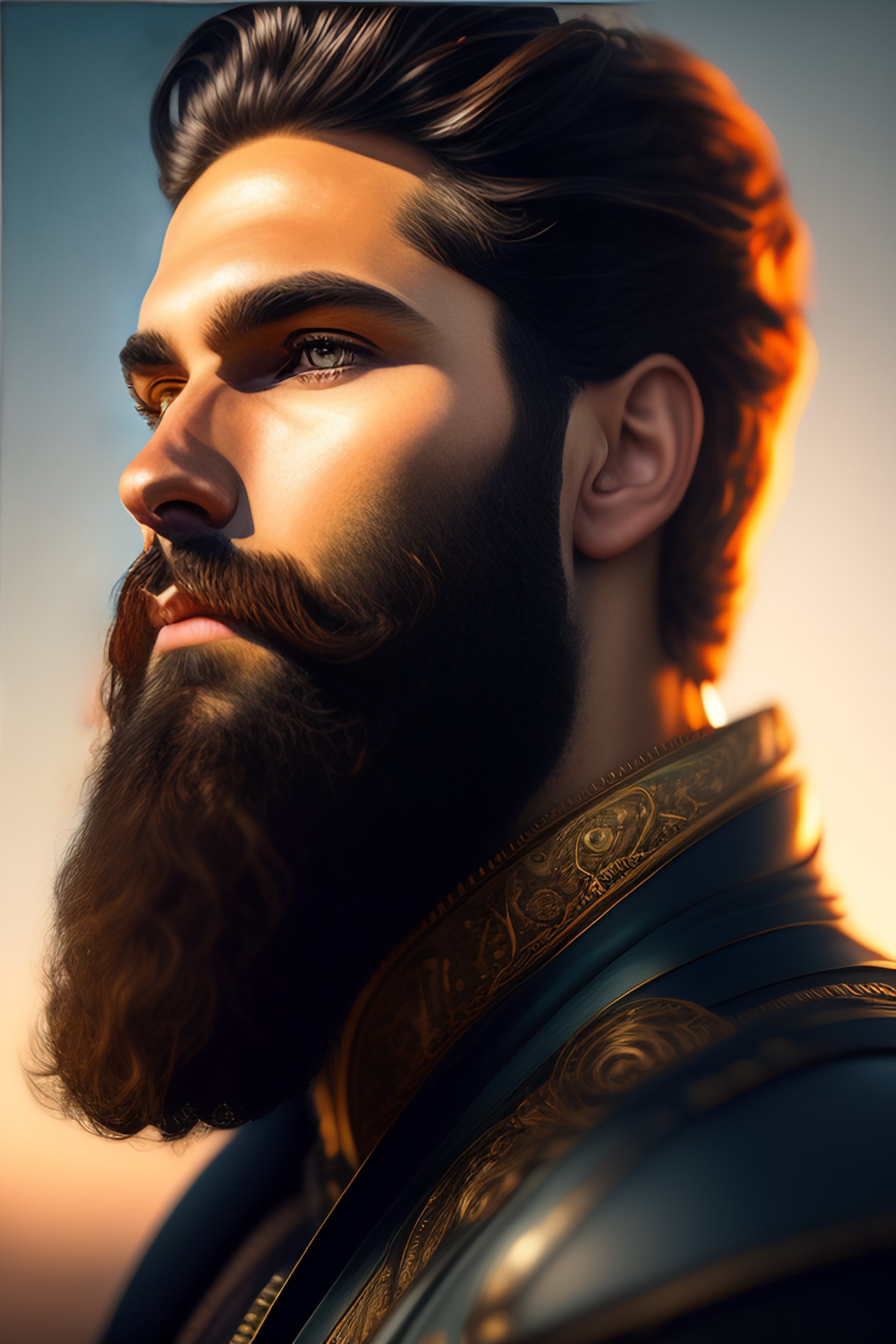 Lexica - Highly Realistic portrait of a natural bearded man, shaped ...