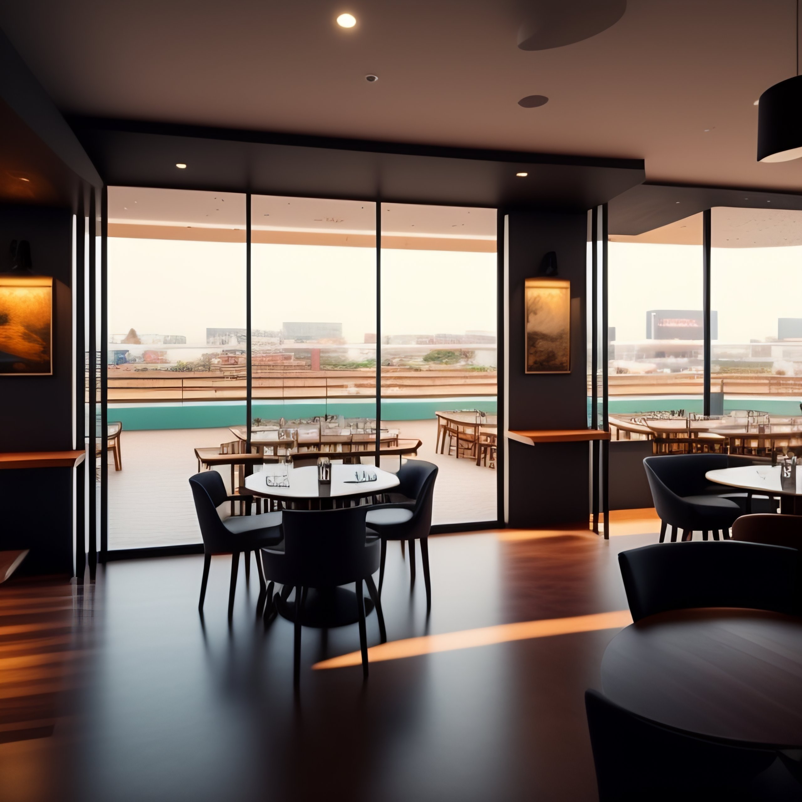 Lexica - Simple looks, large restaurants interior, construction