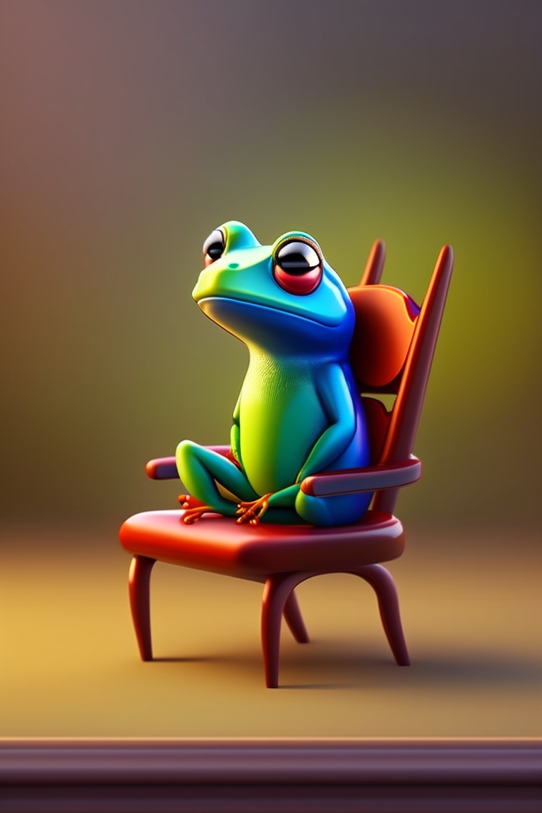 Lexica - A little frog, sitting on the chair, earing breakfast, cartoon ...