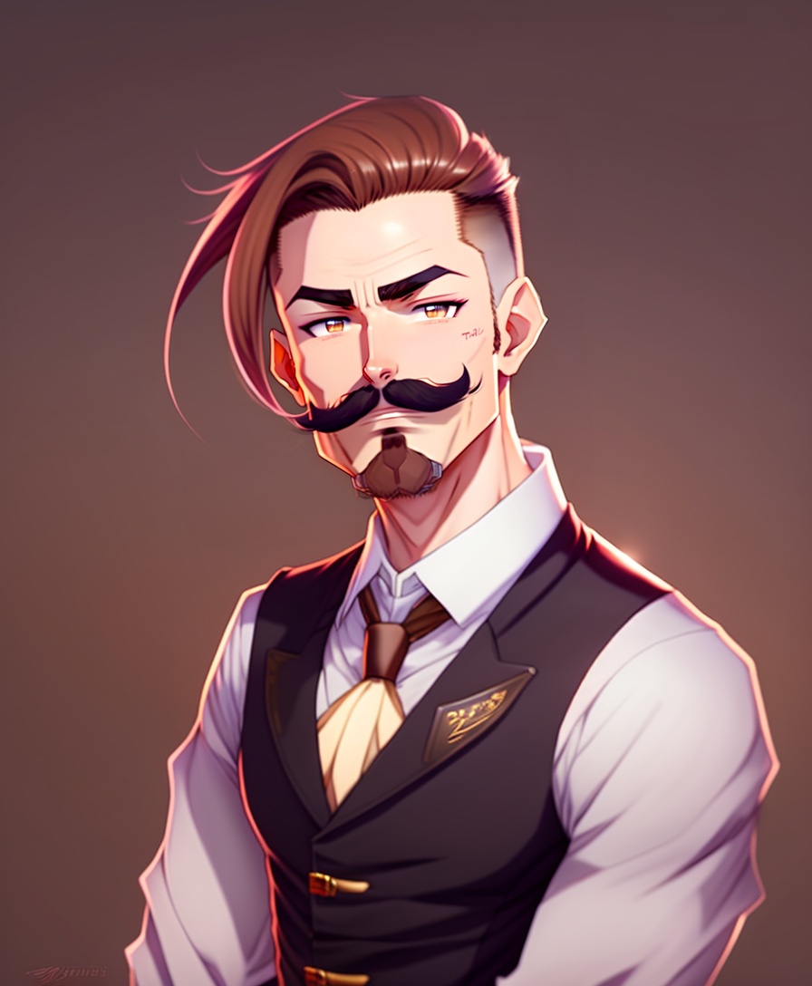 Lexica - Anime, cartoon, AoT, mustache, goatee