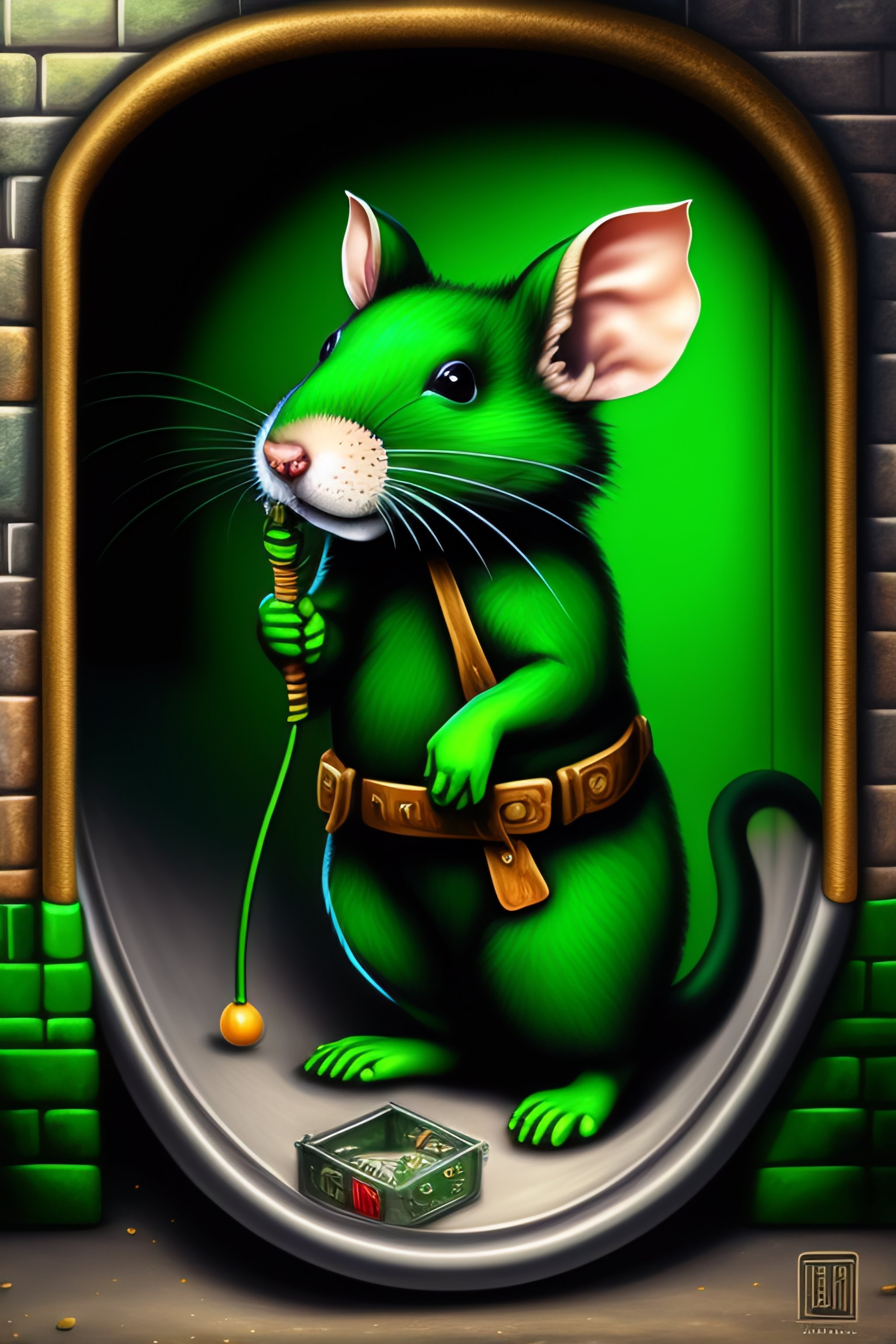 Lexica - A poisonous giant green rat holding a crossbow in the sewer ...