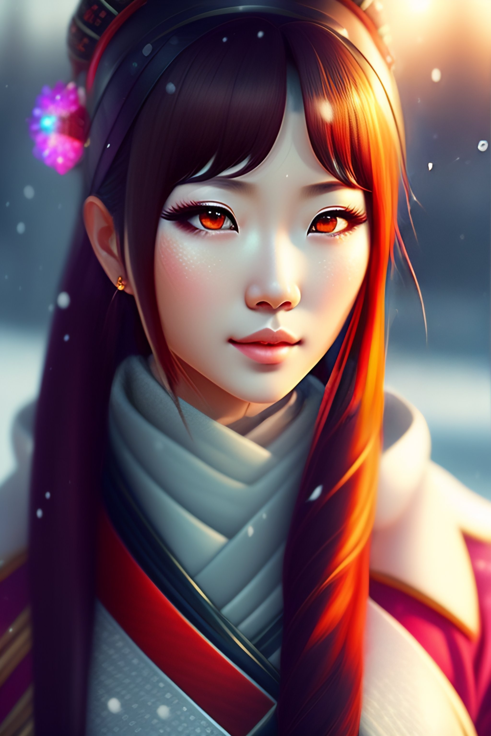 Lexica - Samurai girl in the winter anime