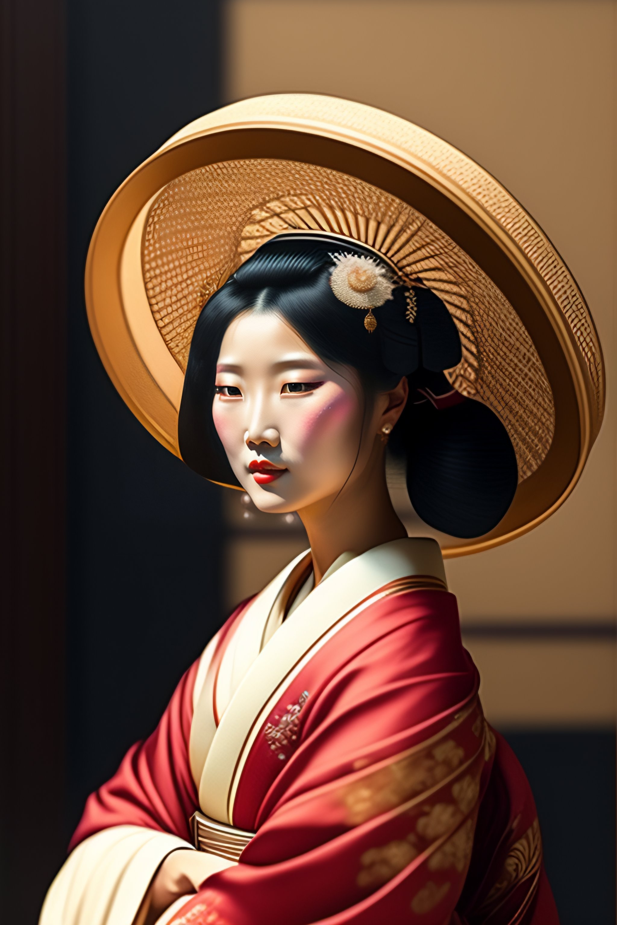 Lexica - A GEISHA painting, clothed, realism and naturalism