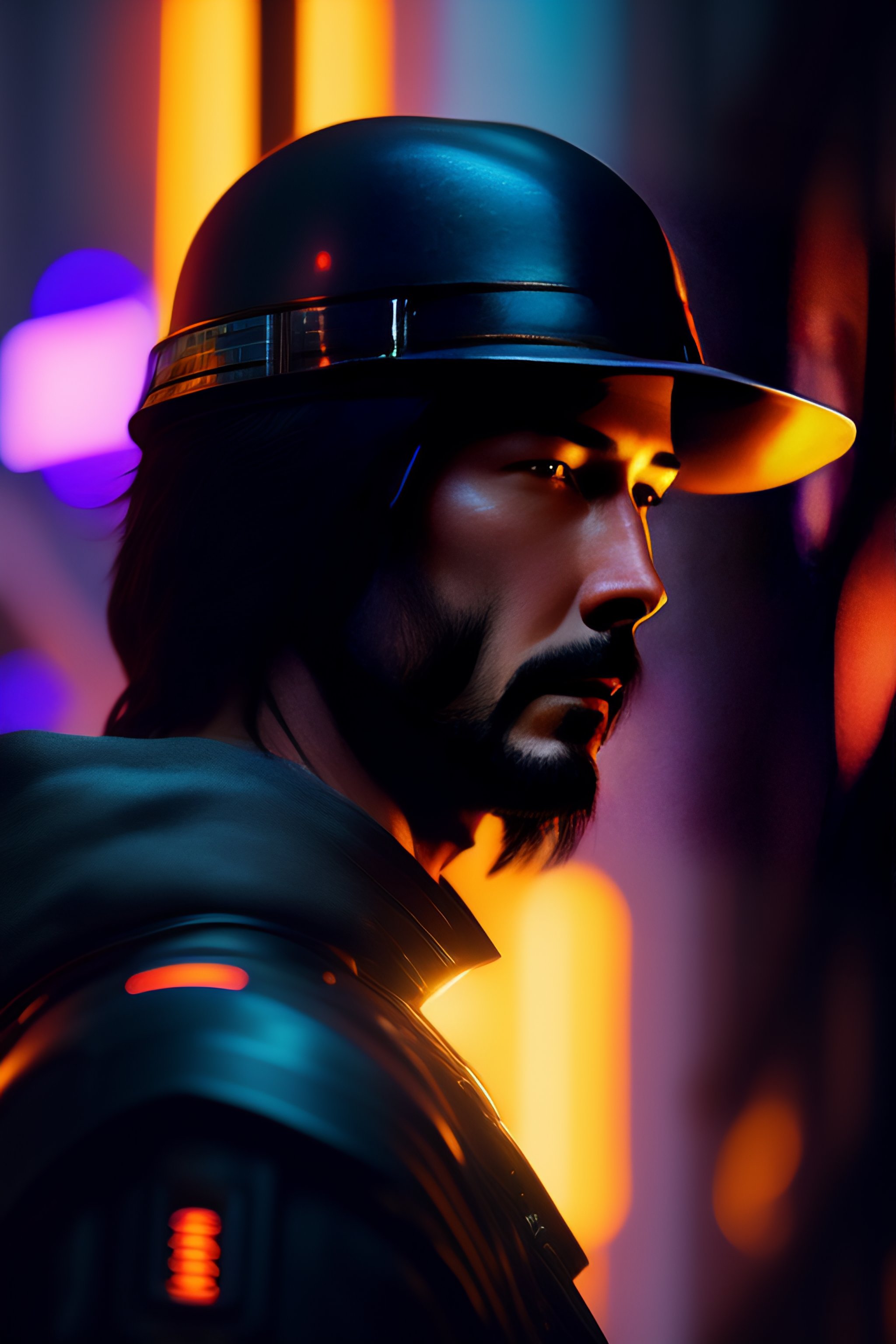 Lexica - A Keanu Reeves, realistic scifi cyberpunk ,raiden hat, power ...