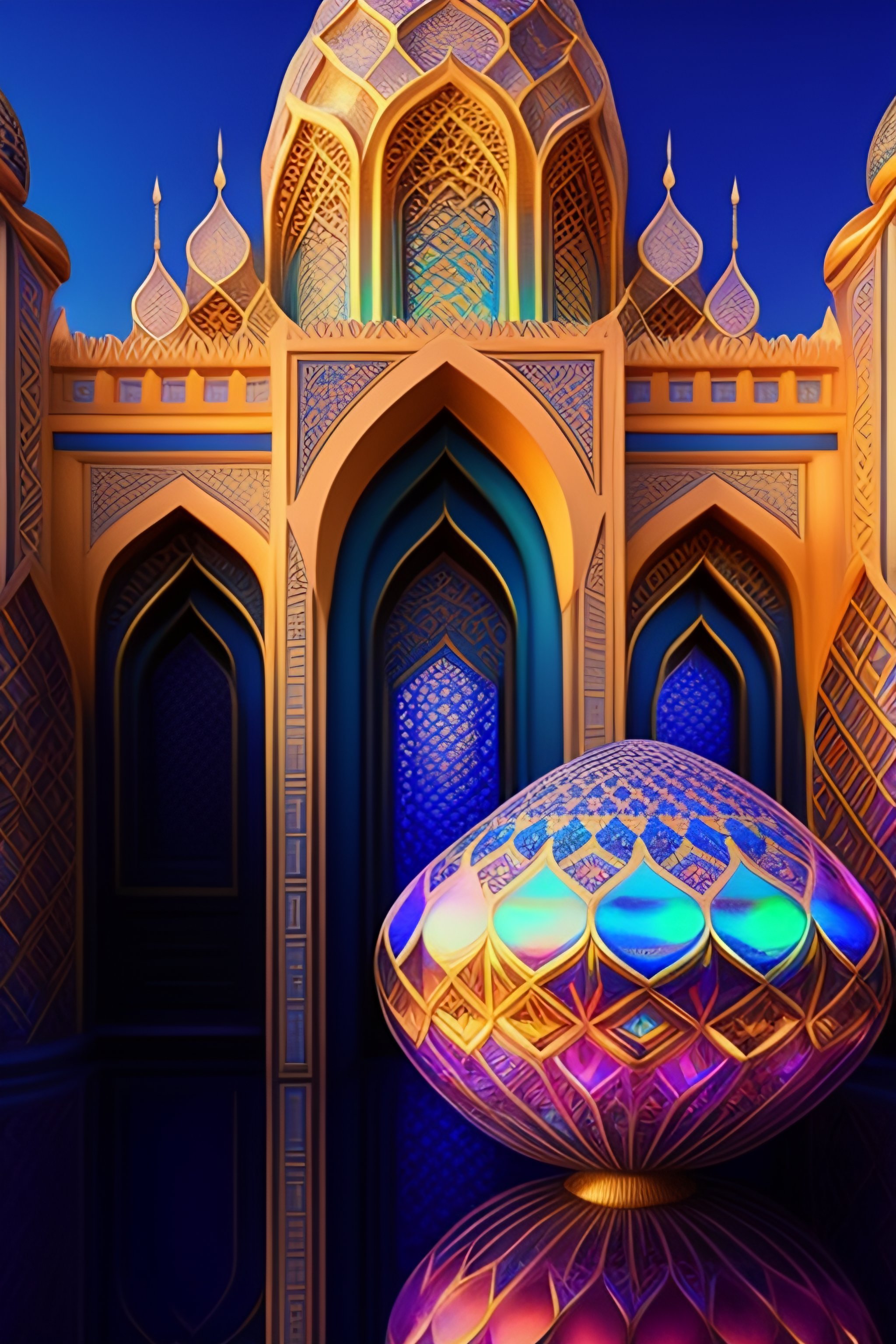 Lexica - Iridescent, scales, islamic architecture, blues, textured ...