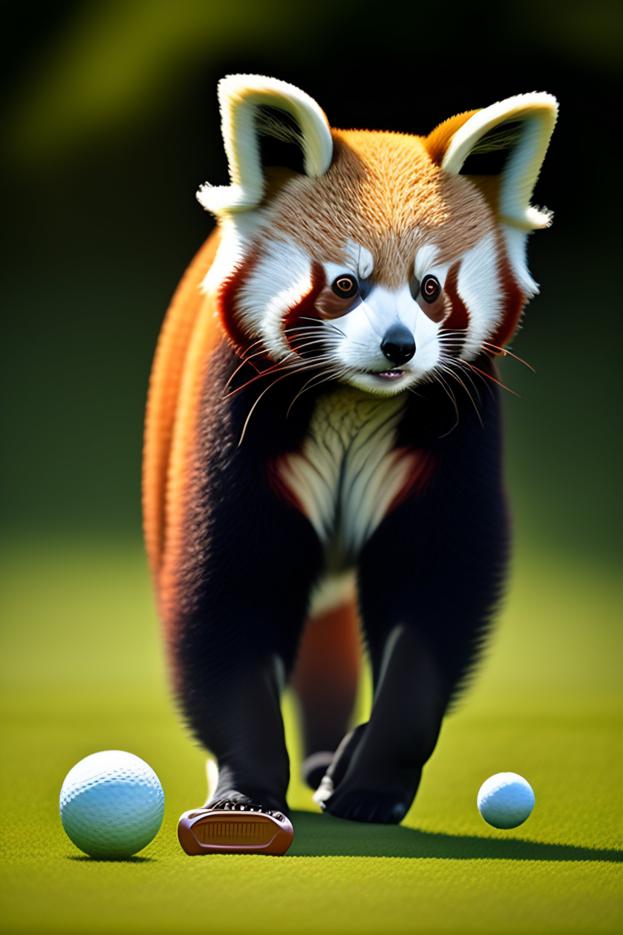 Red Panda Playing With Ball