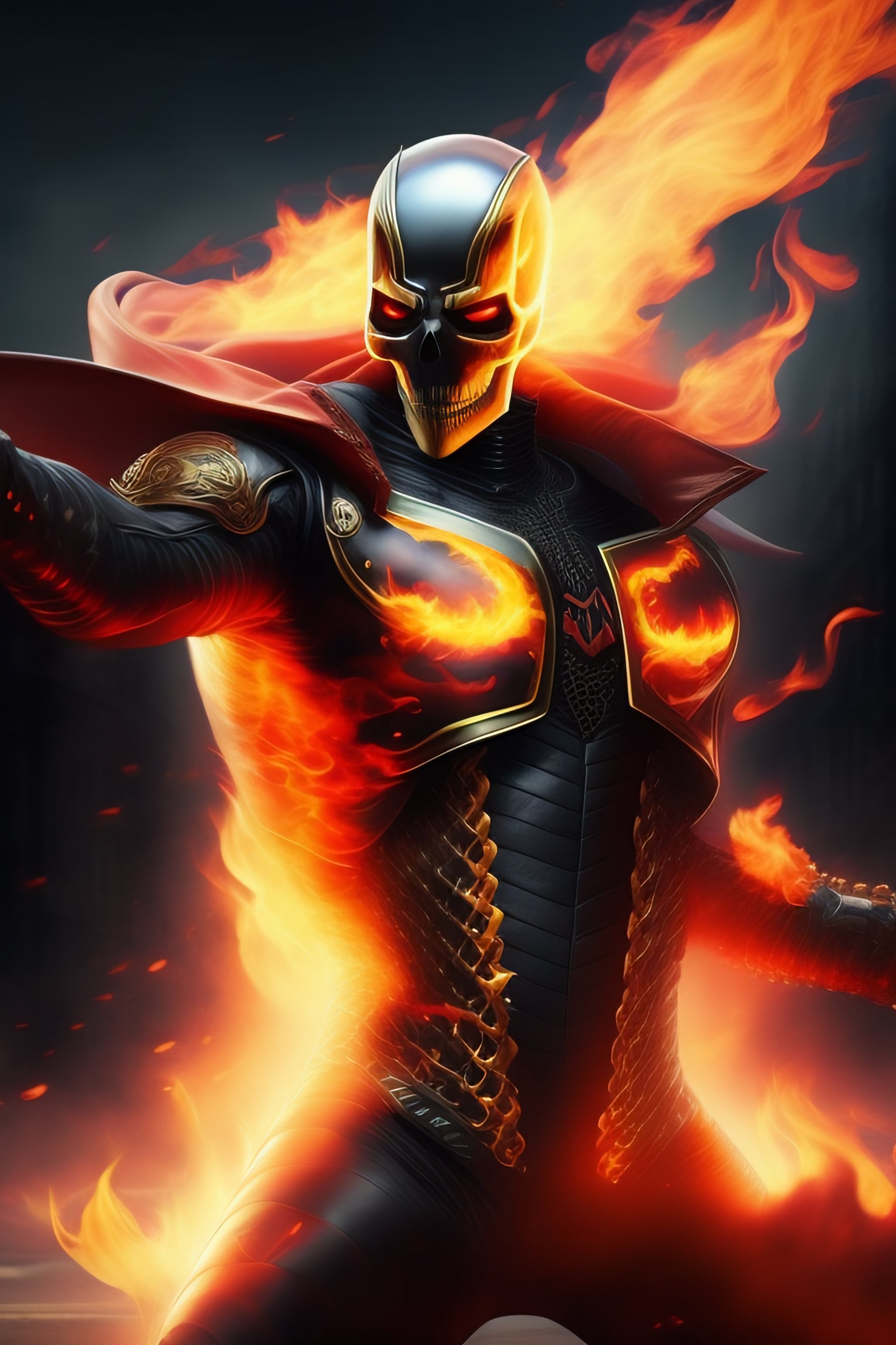 Lexica - Ghost Rider con cara humana ultra realista